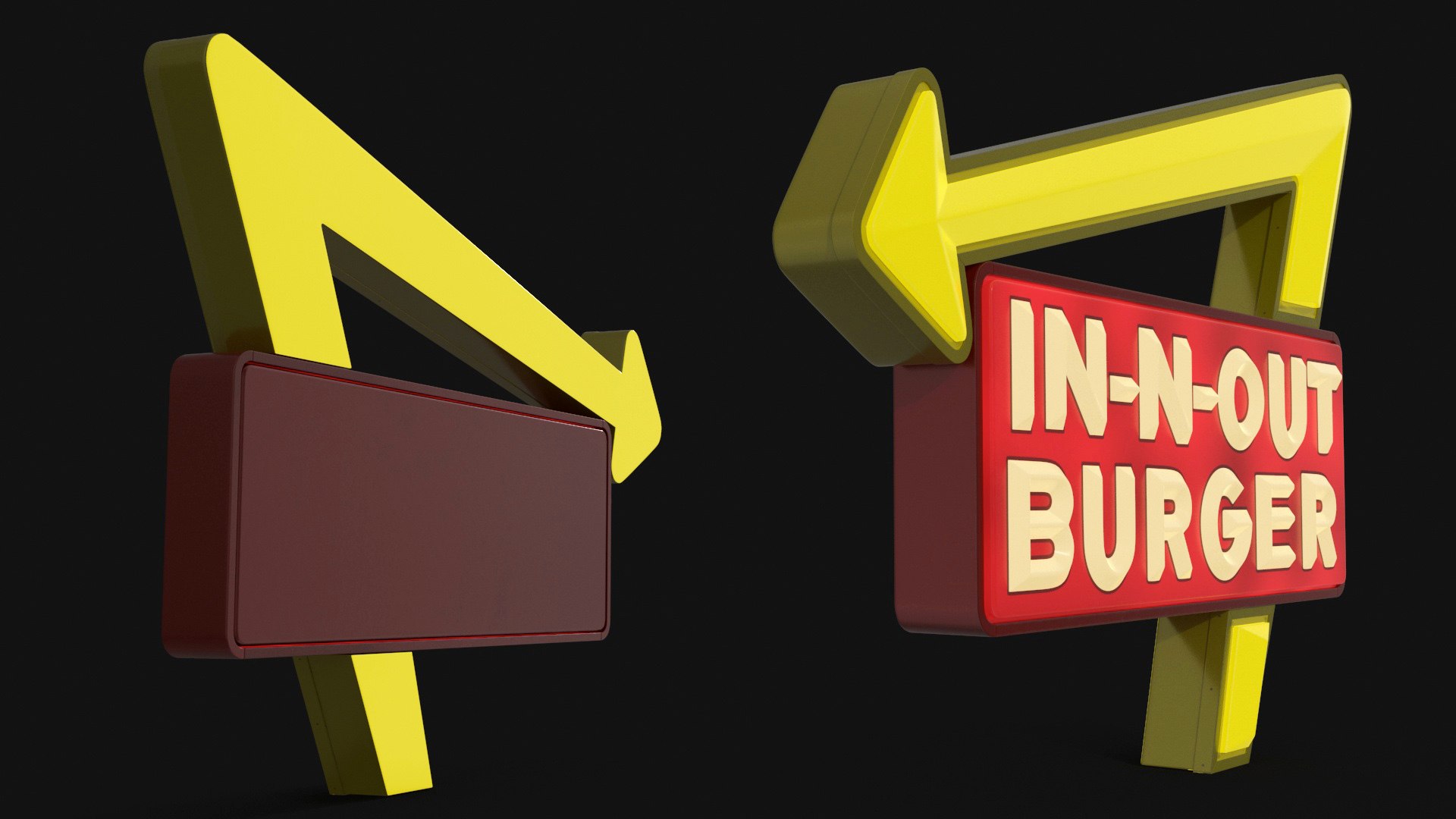 In N Out Burger Sign Light 3D Model - TurboSquid 2278828