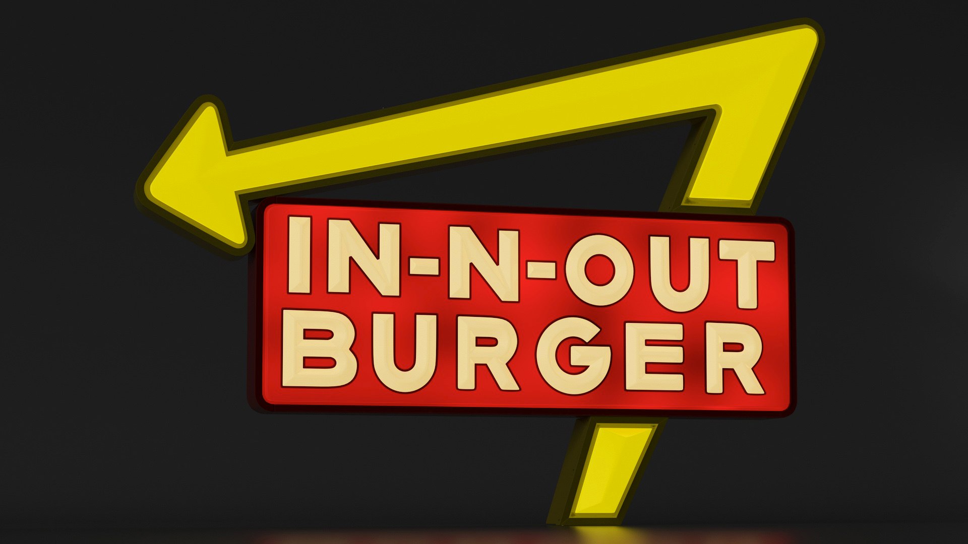 In N Out Burger Sign Light 3D Model - TurboSquid 2278828