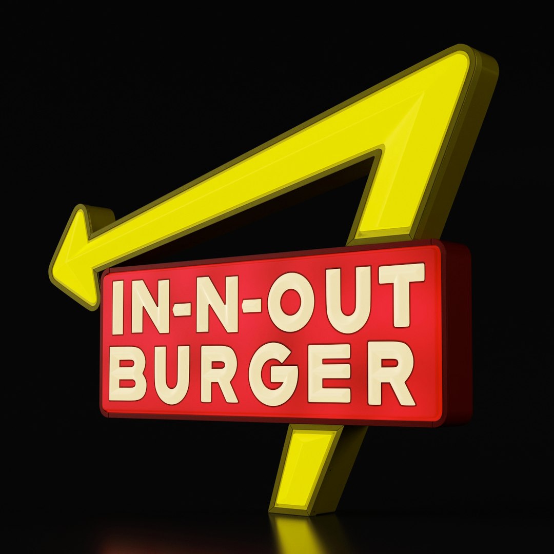In N Out Burger Sign Light 3D Model - TurboSquid 2278828