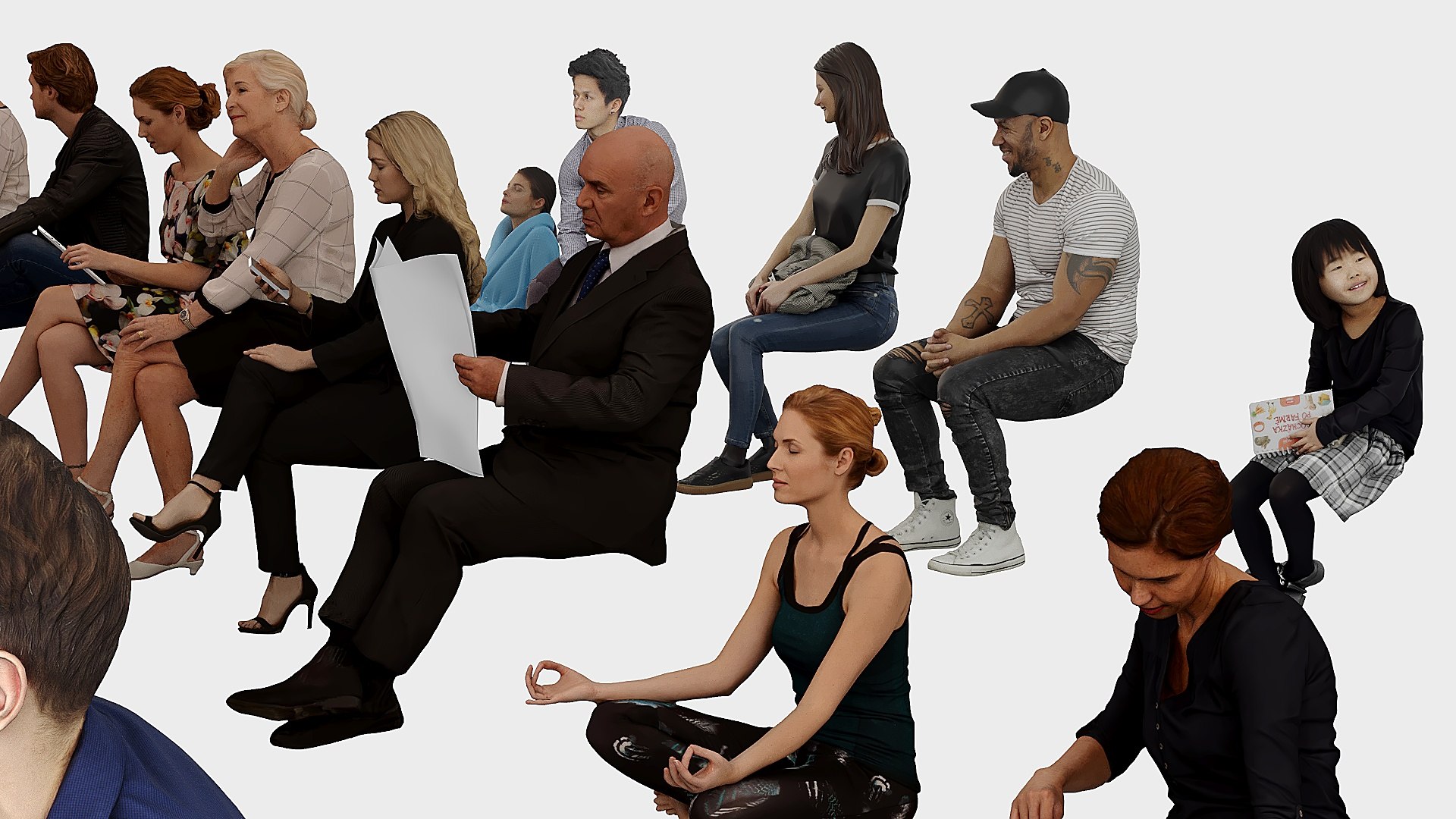 3D People In Seated Poses 4 - TurboSquid 2415703