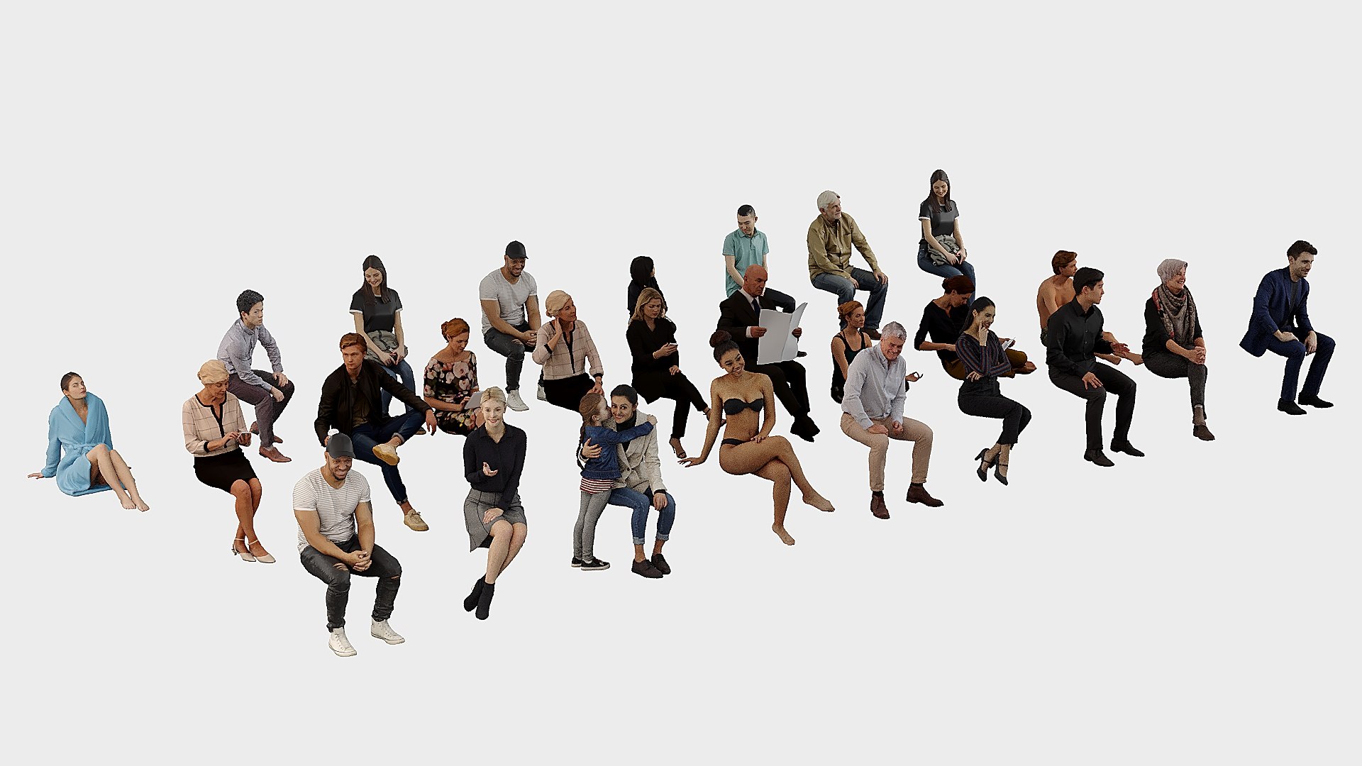 3D People In Seated Poses 4 - TurboSquid 2415703