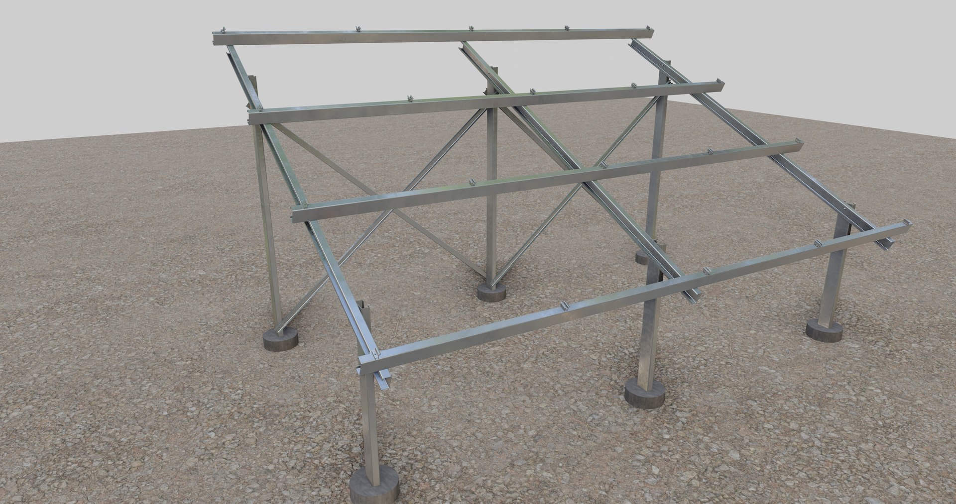 Solar Panel Steel Construction Type 2 3D Model - TurboSquid 2060813