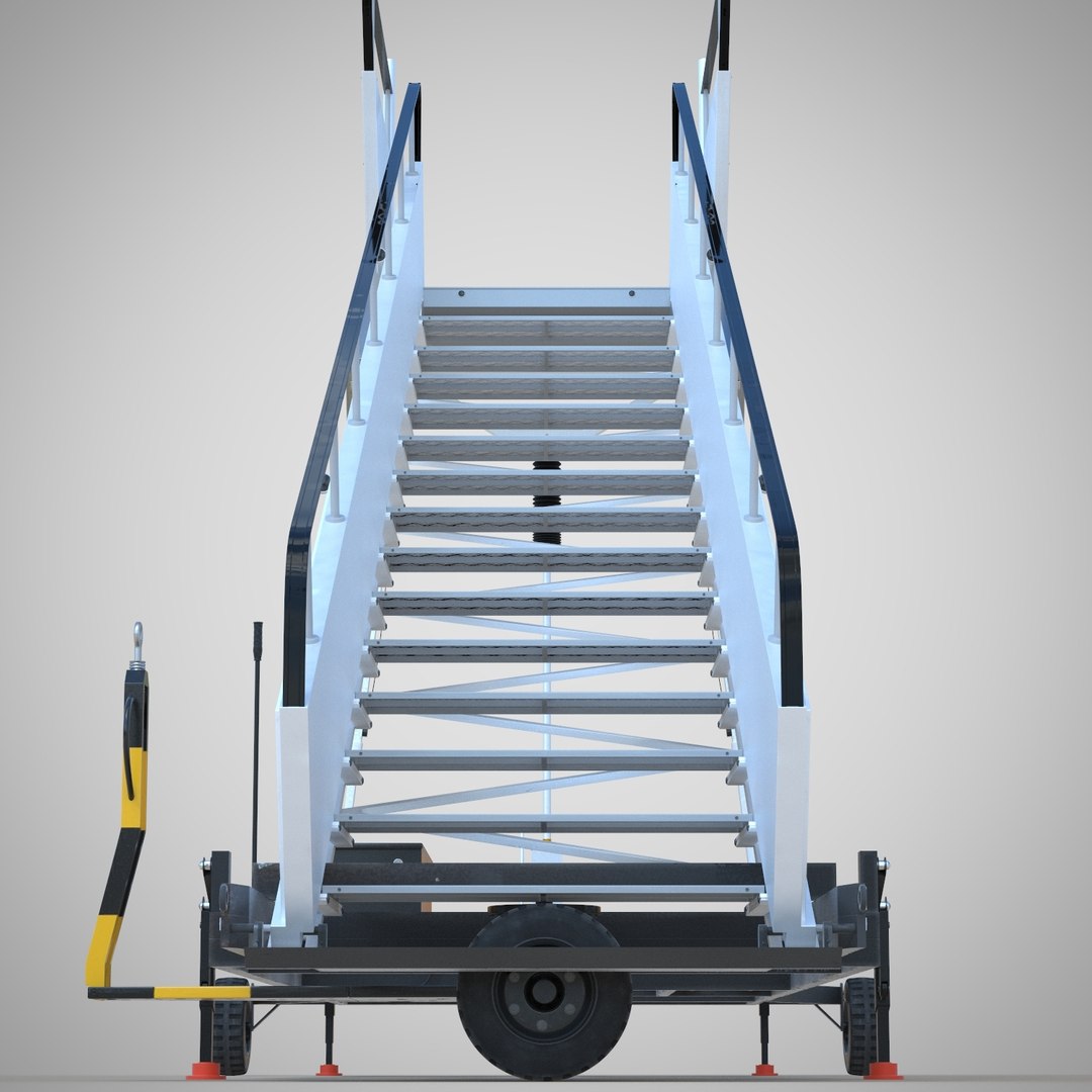 Airport Steps Airplane Plane Engine 3d Model
