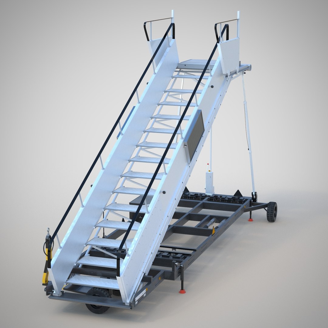 Airport Steps Airplane Plane Engine 3d Model
