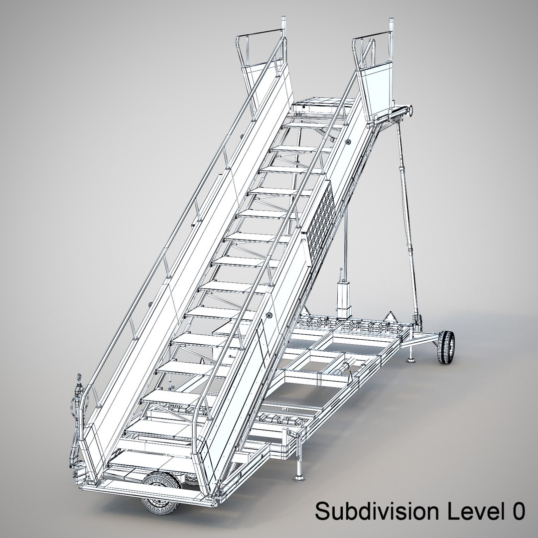 Airport Steps Airplane Plane Engine 3d Model