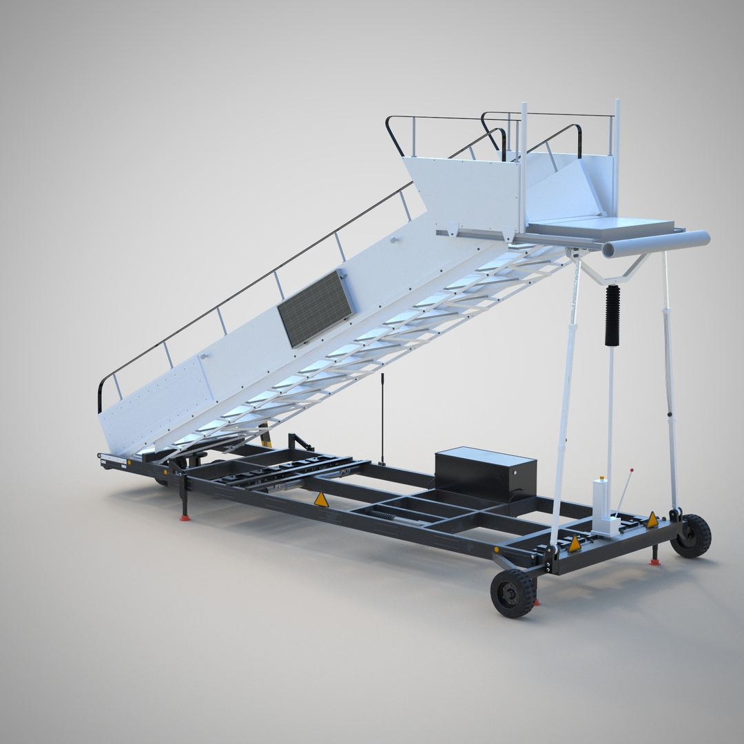 Airport Steps Airplane Plane Engine 3d Model