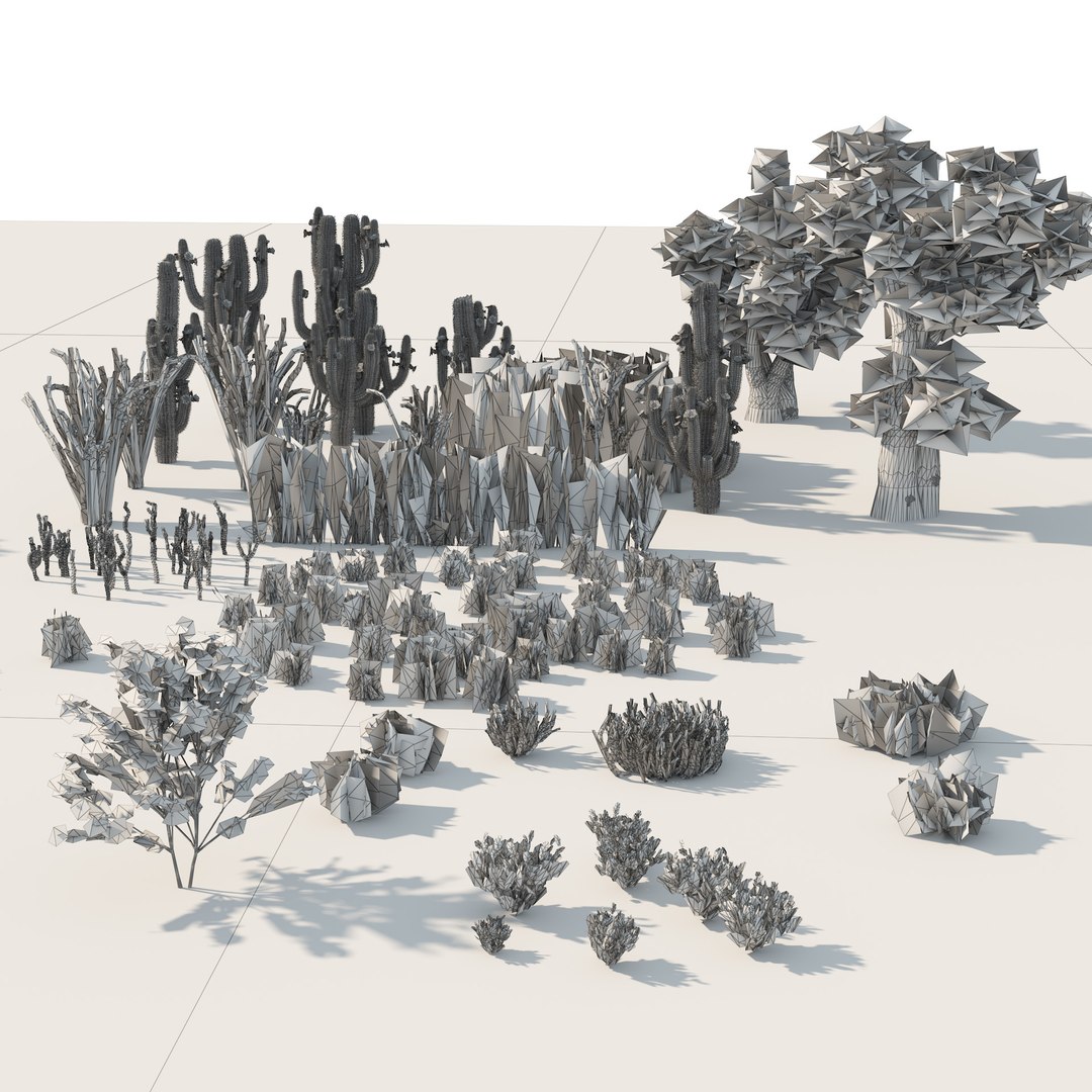 Low poly Desert Vegetation 3D - TurboSquid 2101546