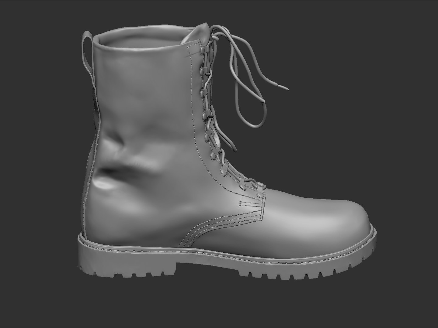 3d Model Combat Boots 2