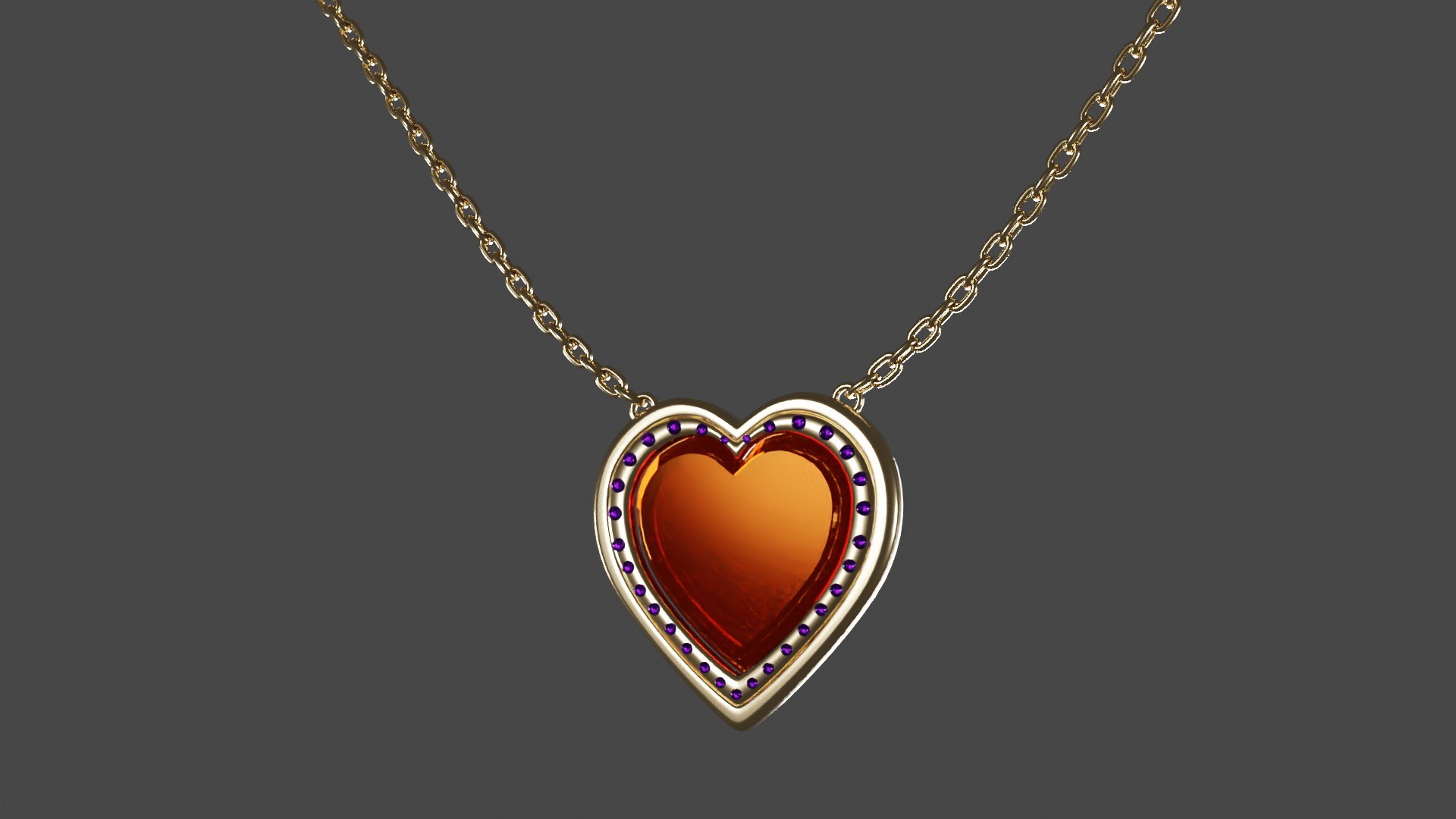 3D Ruby Heart Love Necklace Model - TurboSquid 2115863