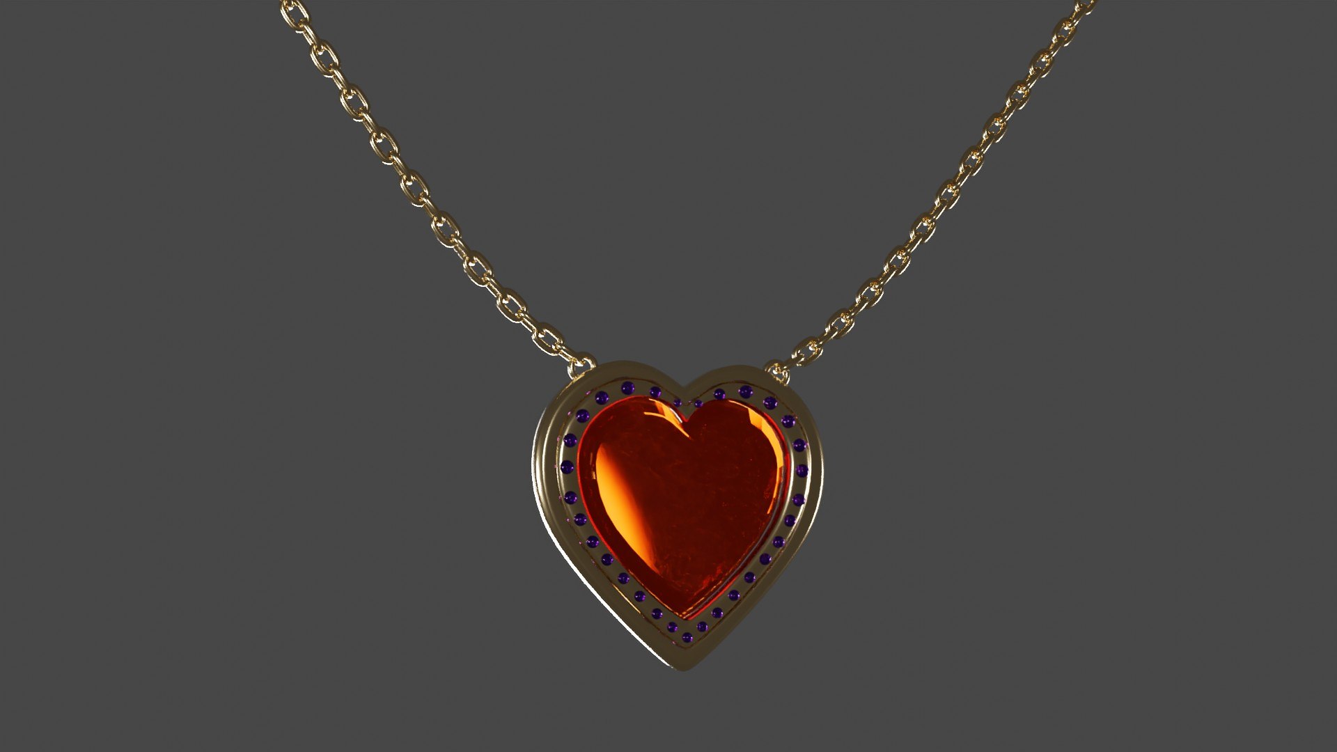3D Ruby Heart Love Necklace Model - TurboSquid 2115863