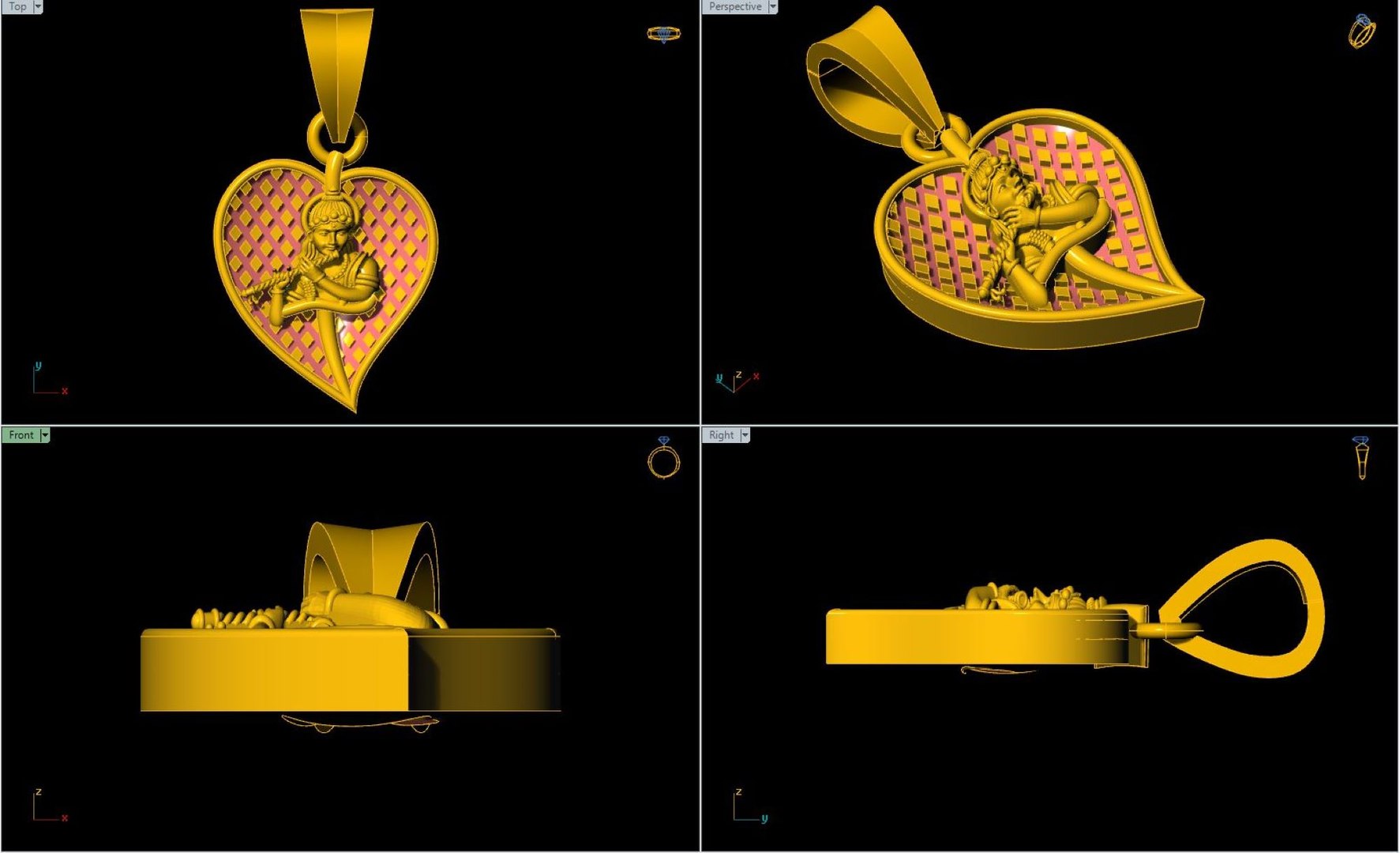 3D Krishna Heart Pendant-004 - TurboSquid 2282979