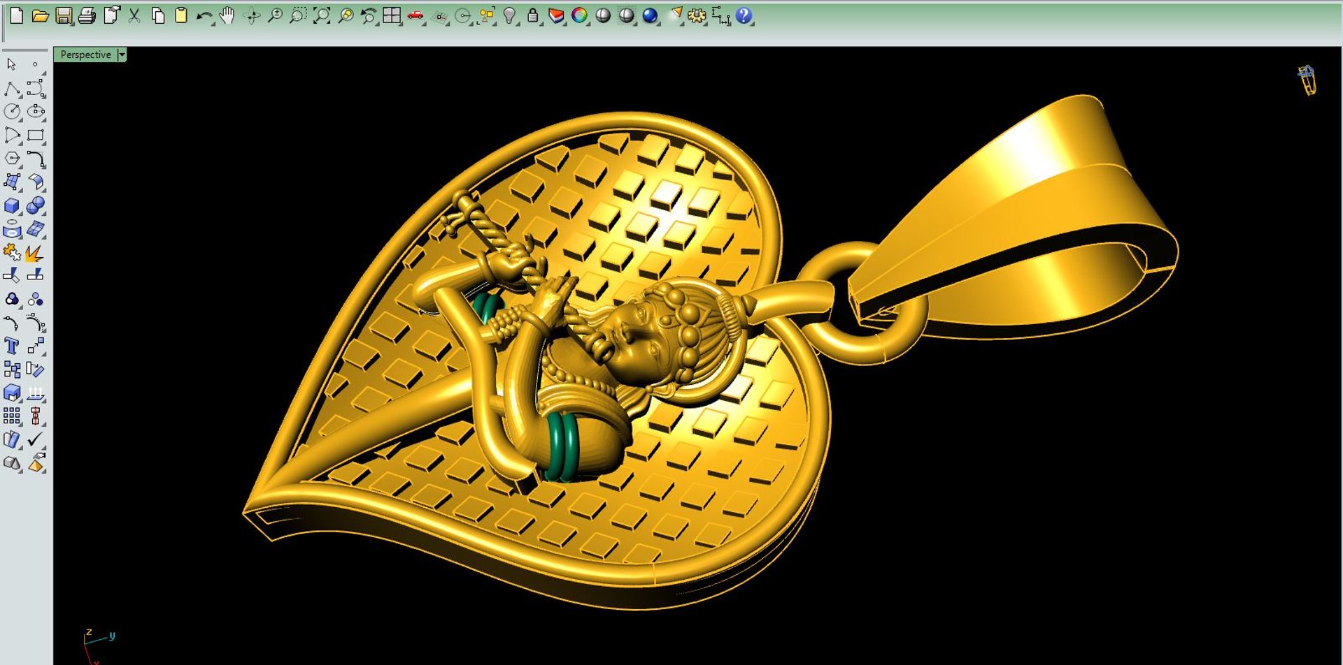 3D Krishna Heart Pendant-004 - TurboSquid 2282979