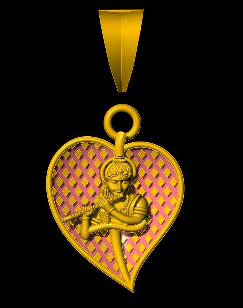 3D Krishna Heart Pendant-004 - TurboSquid 2282979