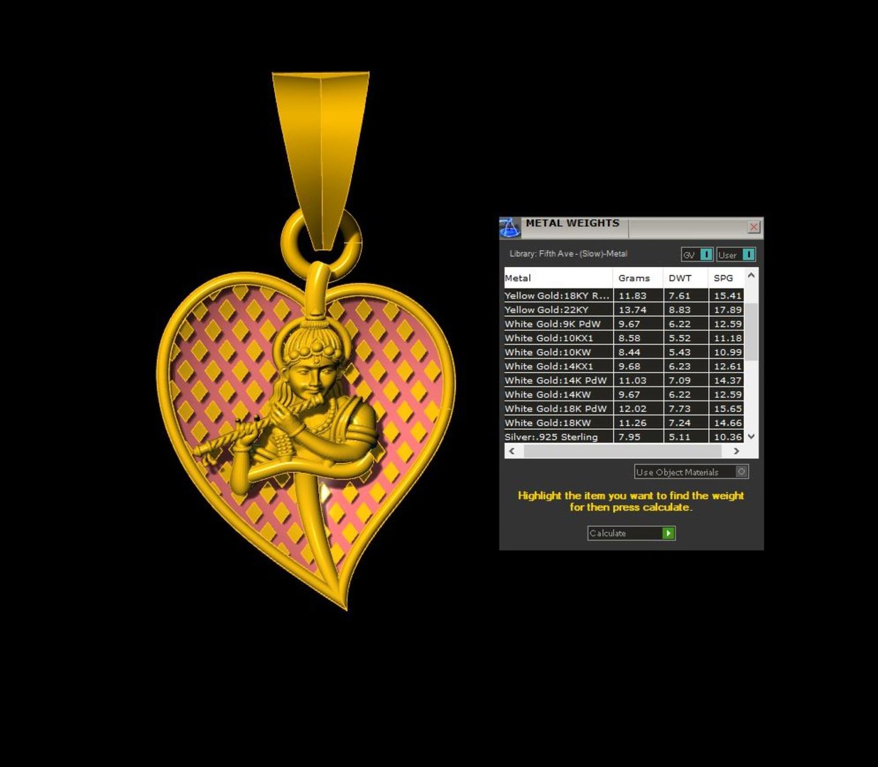 3D Krishna Heart Pendant-004 - TurboSquid 2282979