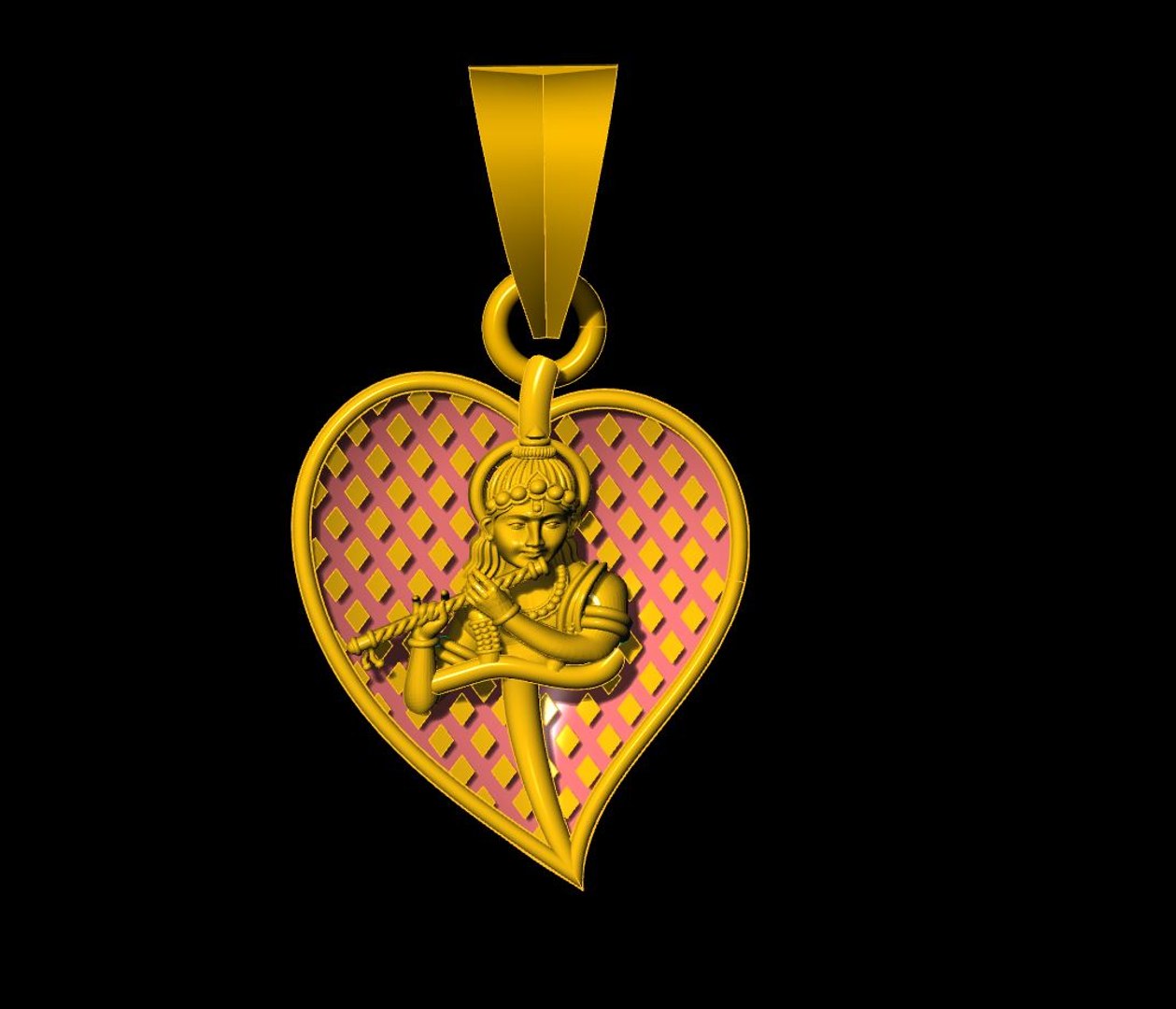 3D Krishna Heart Pendant-004 - TurboSquid 2282979