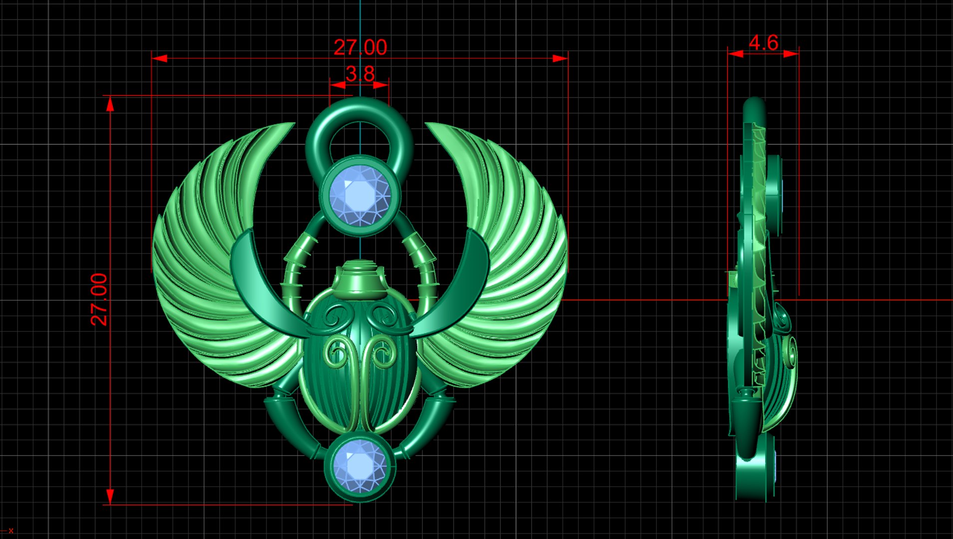 3D Pendant Scarab Model - TurboSquid 2050251