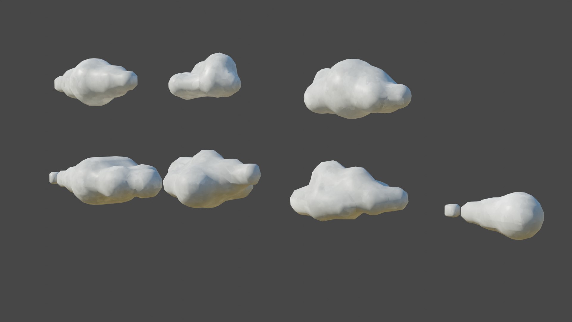 Low Poly Dirty Cloud Pack 3D Model - TurboSquid 2201229