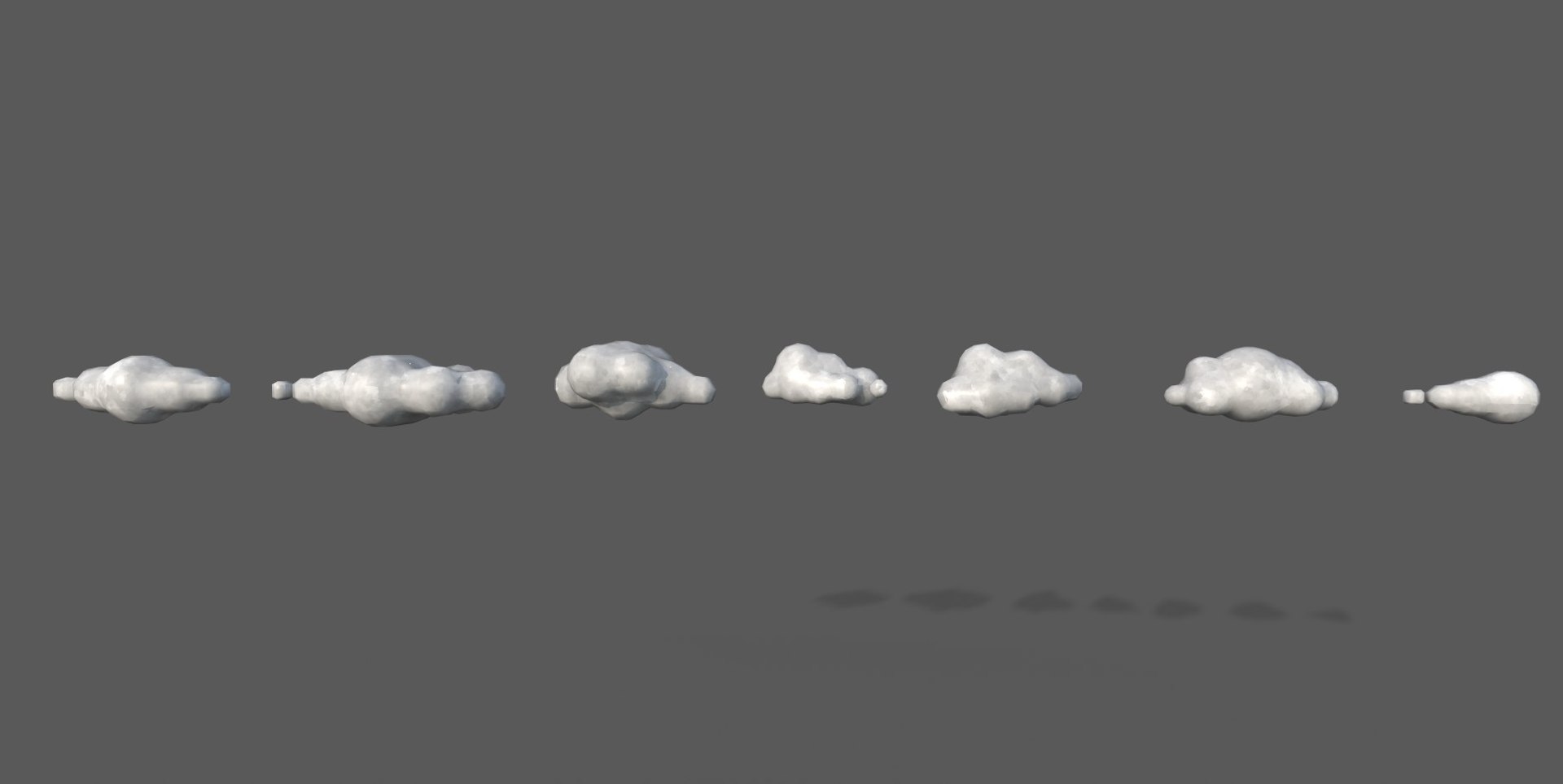 Low Poly Dirty Cloud Pack 3D Model - TurboSquid 2201229