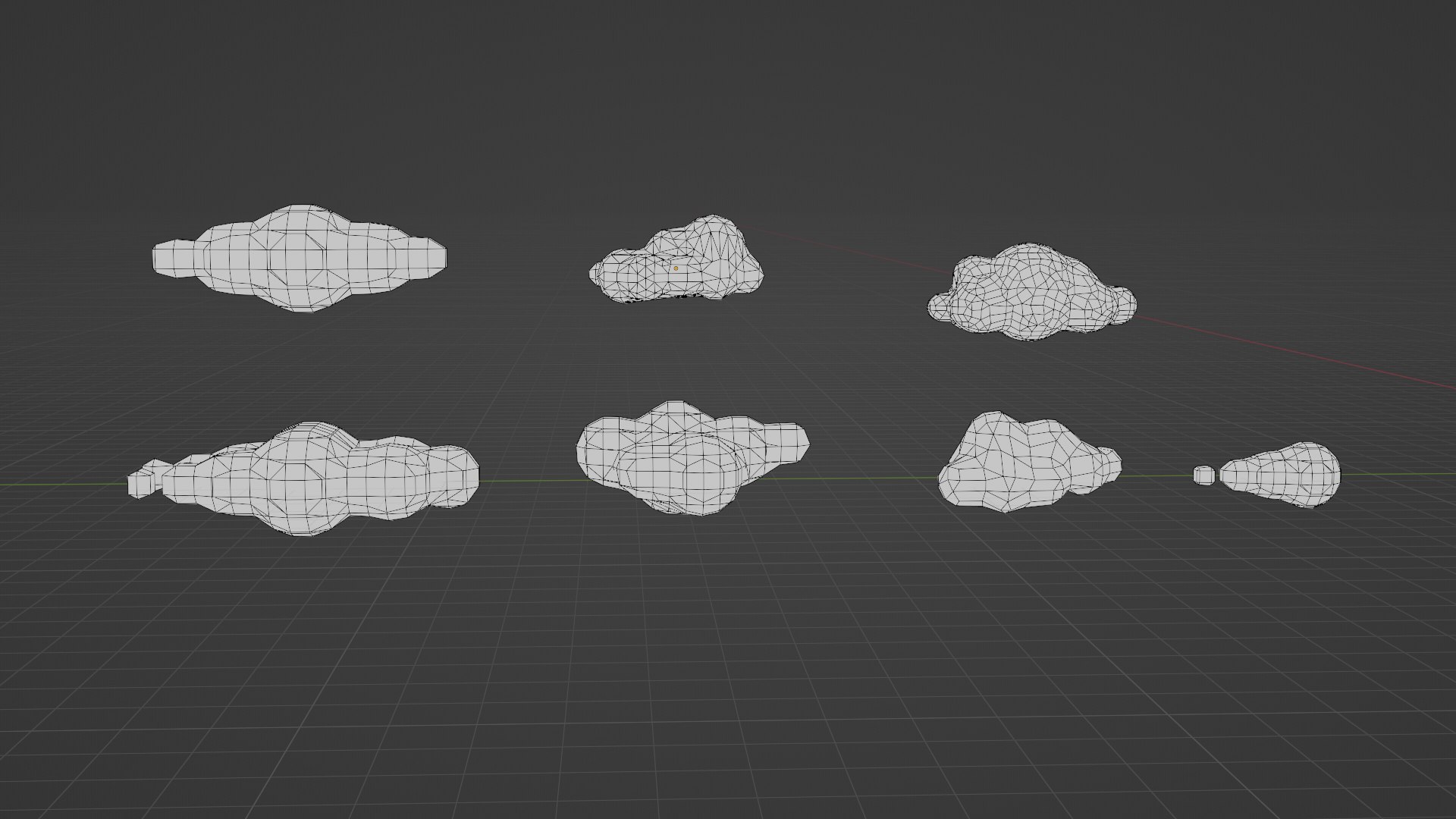Low Poly Dirty Cloud Pack 3D Model - TurboSquid 2201229