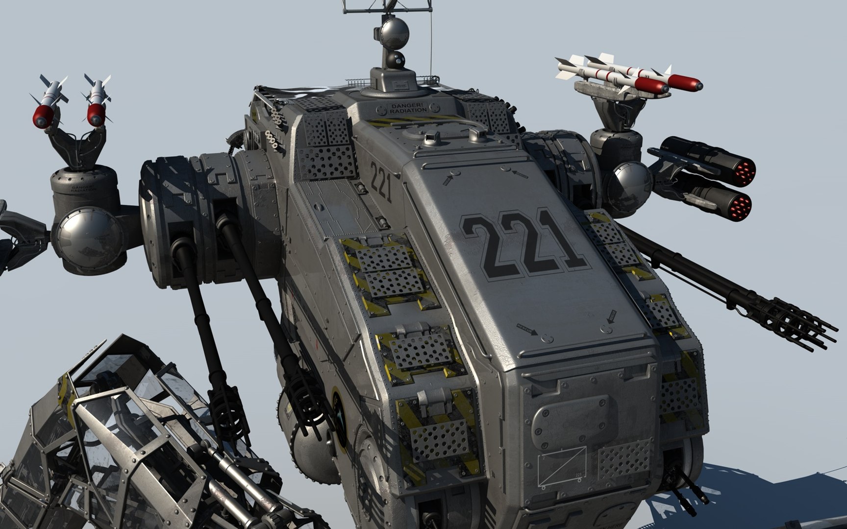 Cinema4d Anti Aircraft Mech