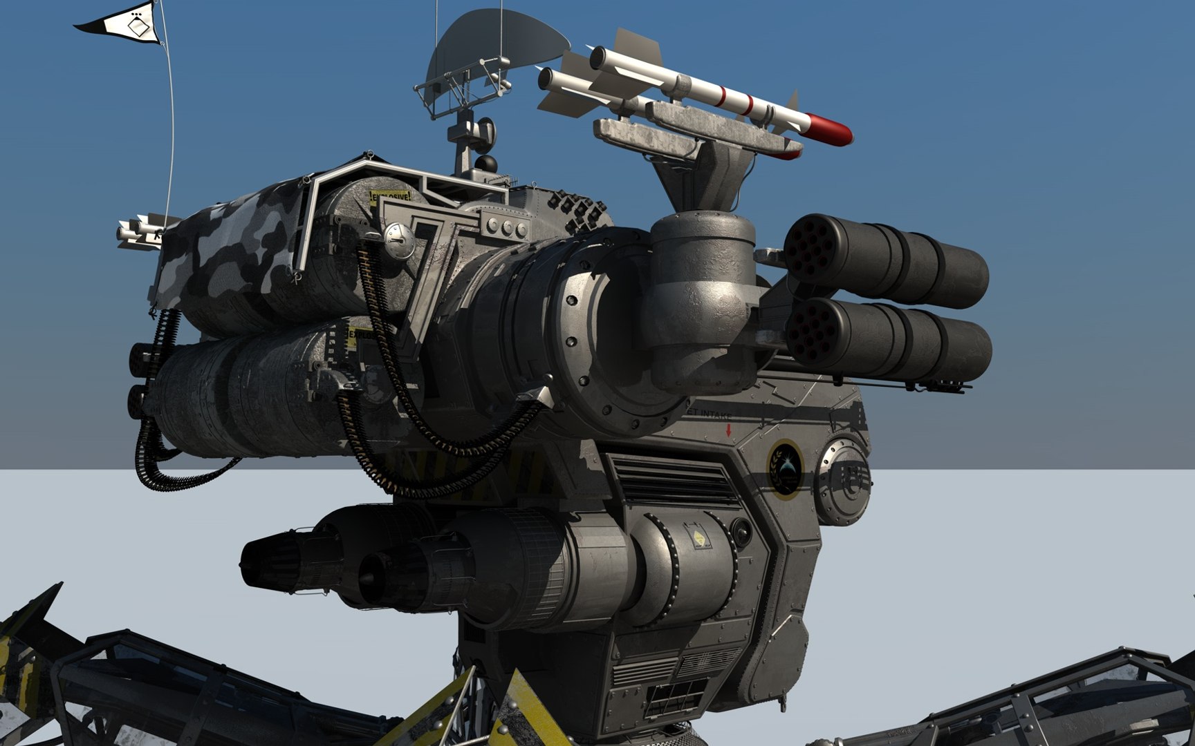 Cinema4d Anti Aircraft Mech
