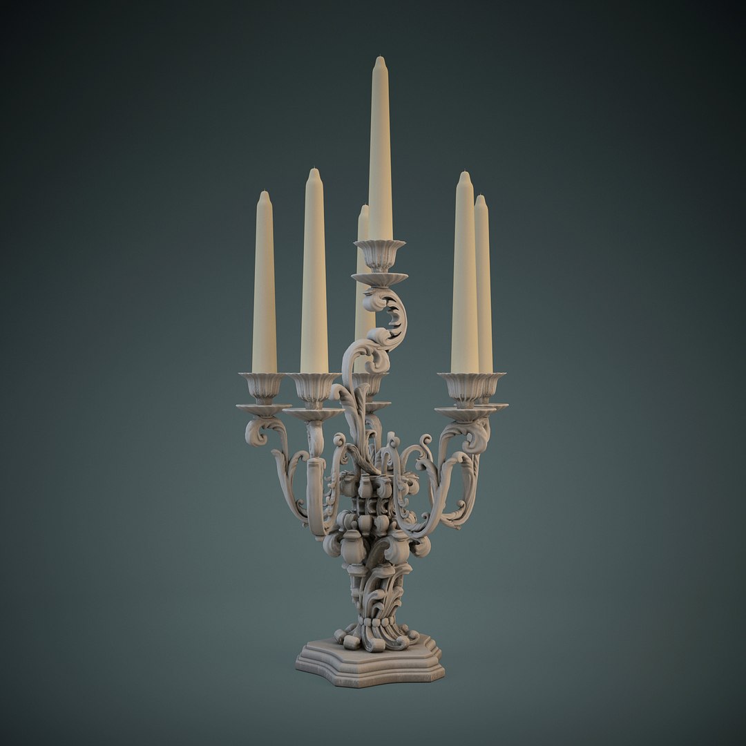 3dsmax luxury candlestick chelini