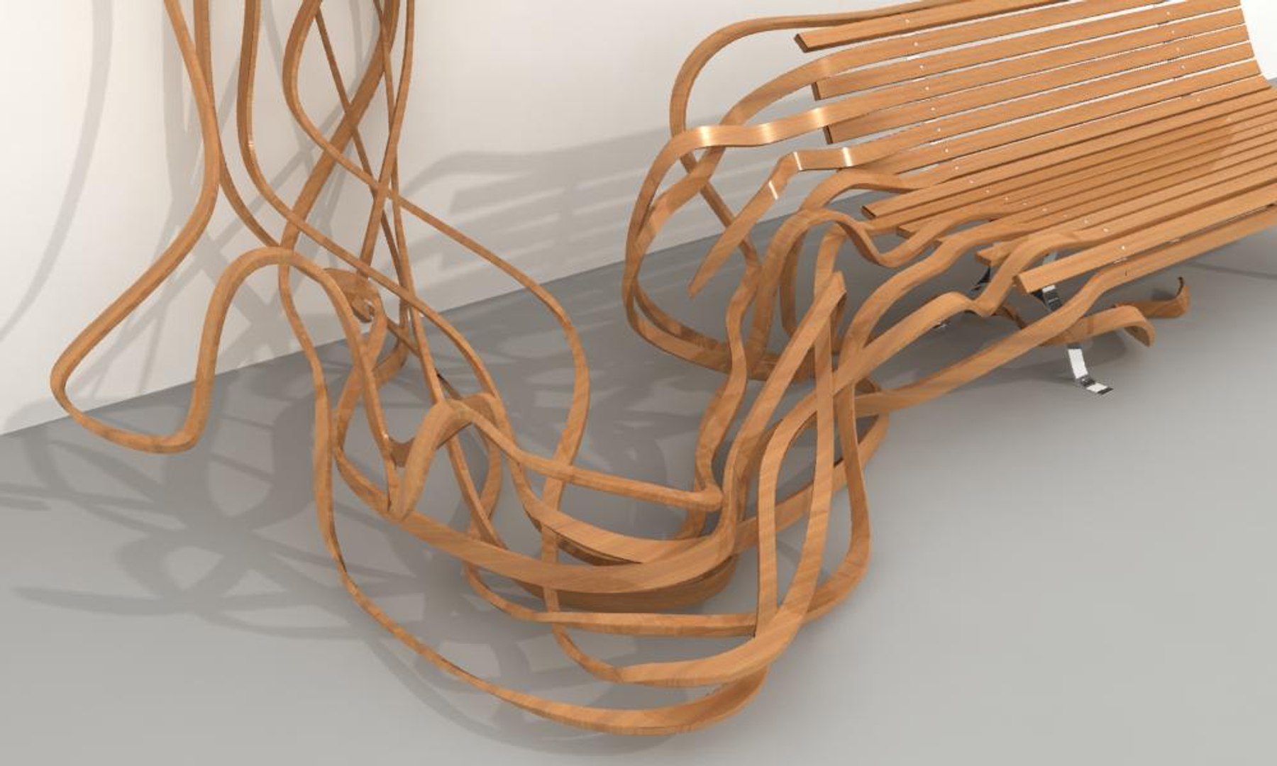 alive tree bench - 3d 3ds