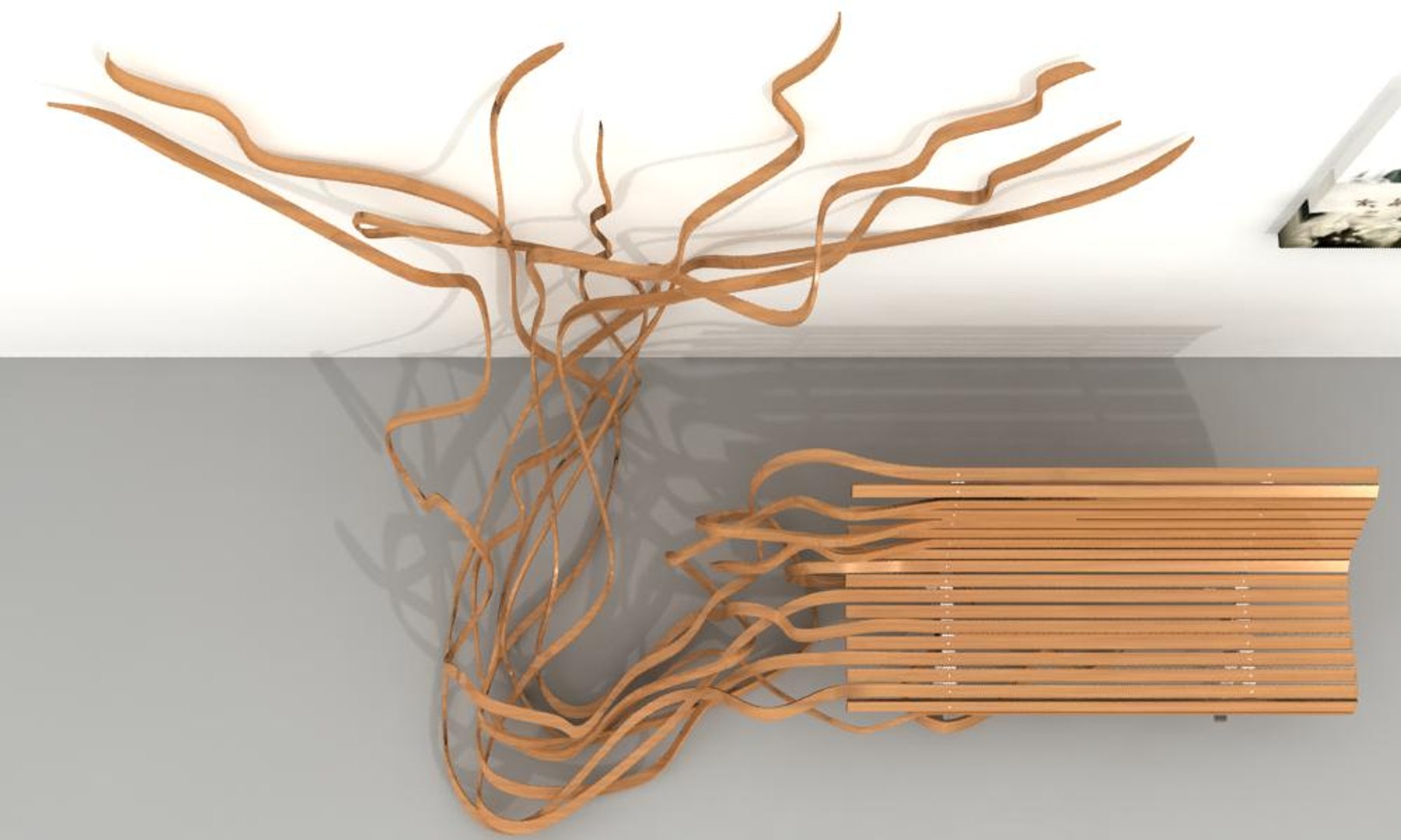 alive tree bench - 3d 3ds