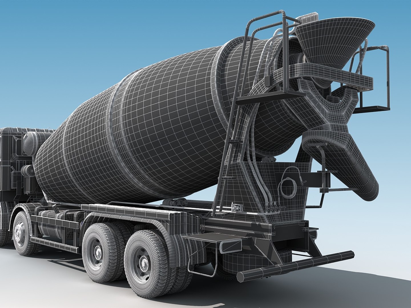 Concrete mixer model - TurboSquid 1344077