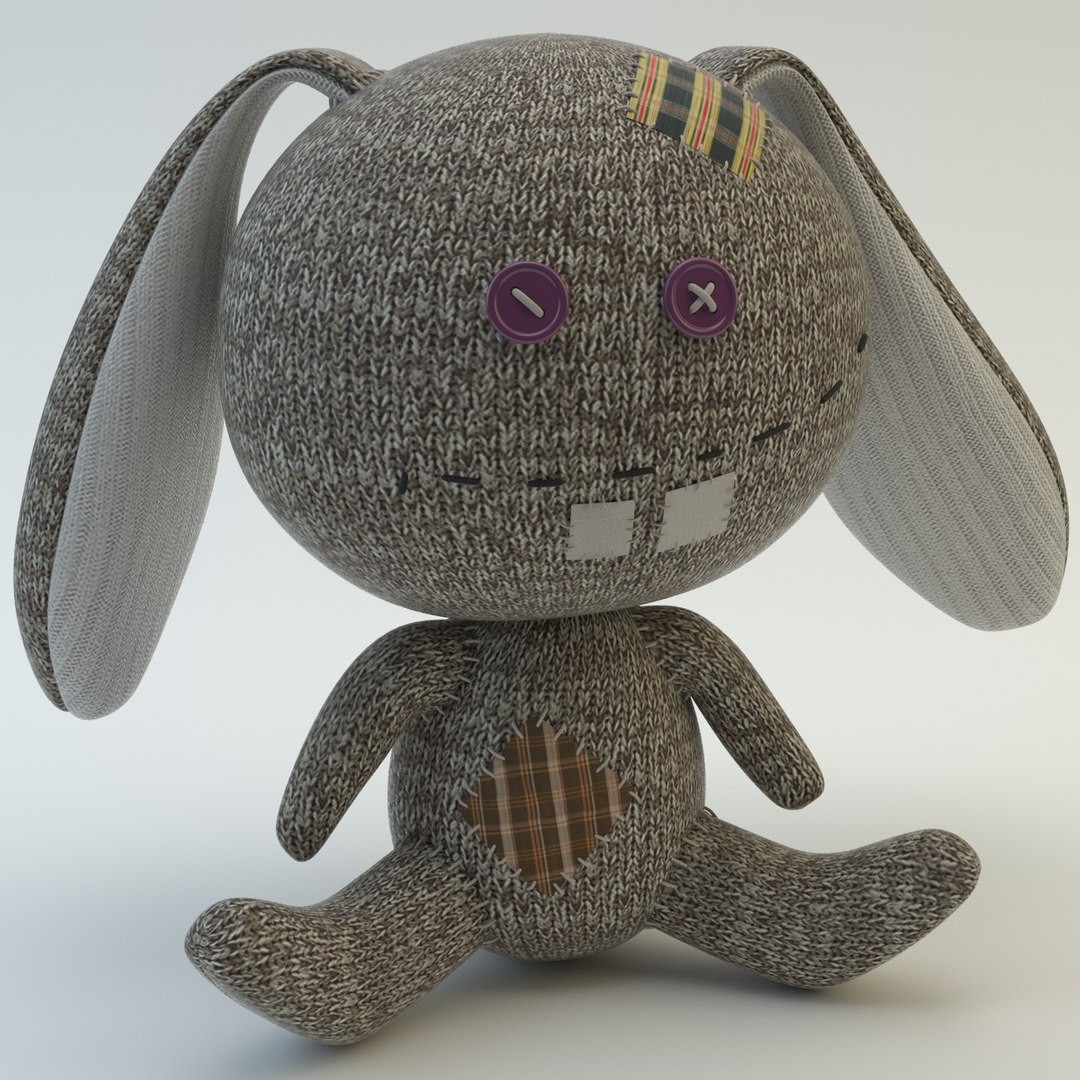 Toy Sock Rabbit 3d Model