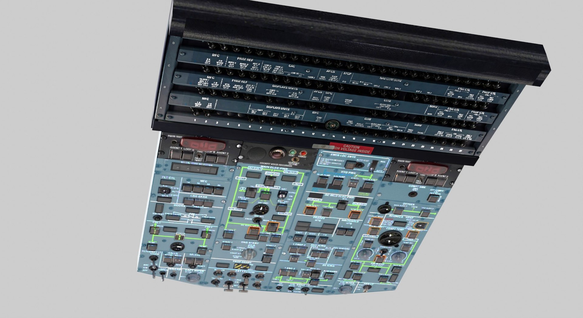 ART 72 600 Cockpit Overhead Panel 3D - TurboSquid 2103843