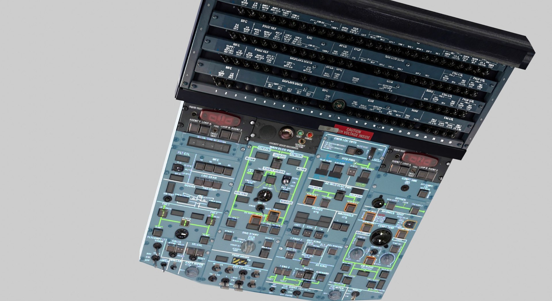 ART 72 600 Cockpit Overhead Panel 3D - TurboSquid 2103843