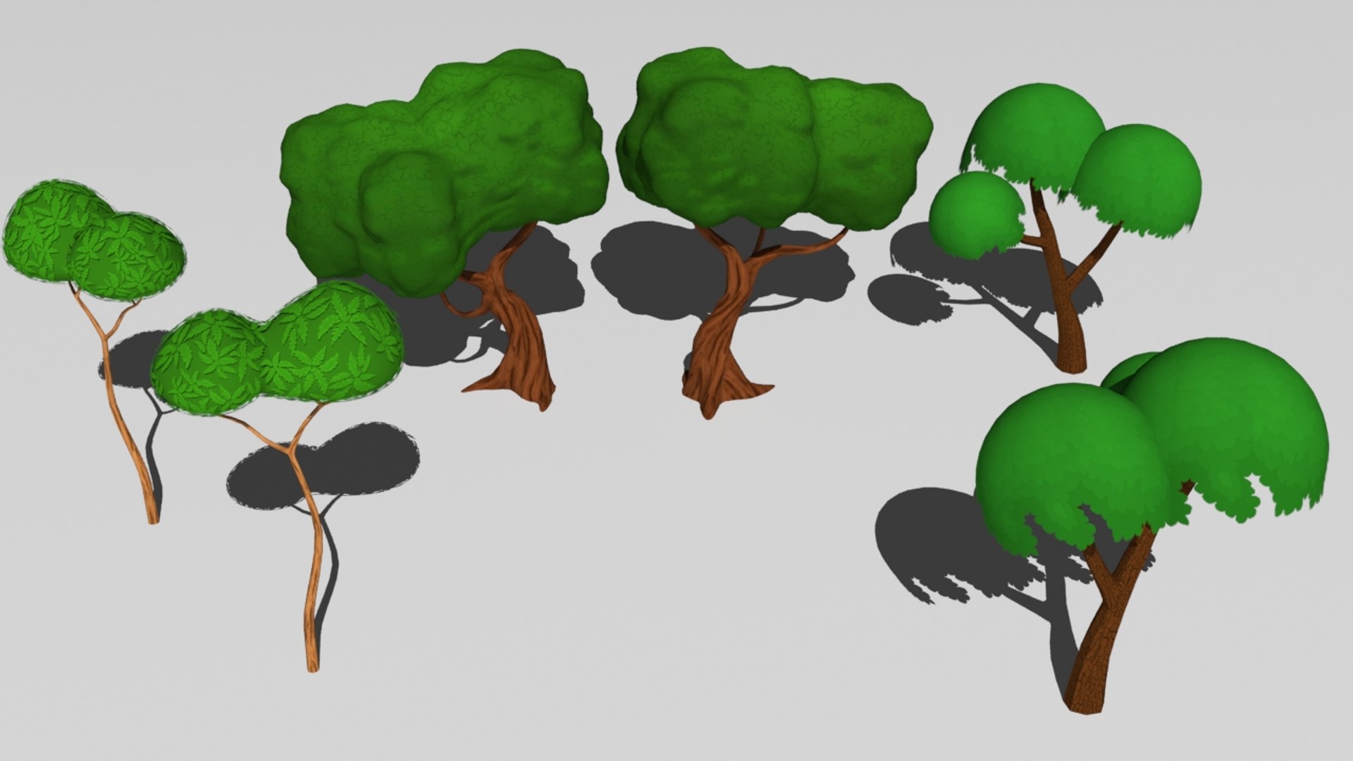 3D Cartoon Trees Model - TurboSquid 1371306