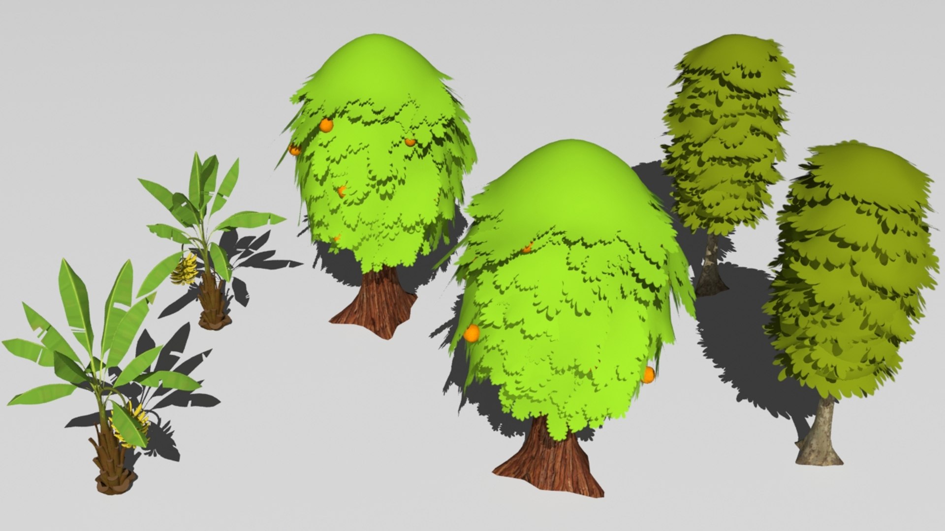 3D Cartoon Trees Model - TurboSquid 1371306