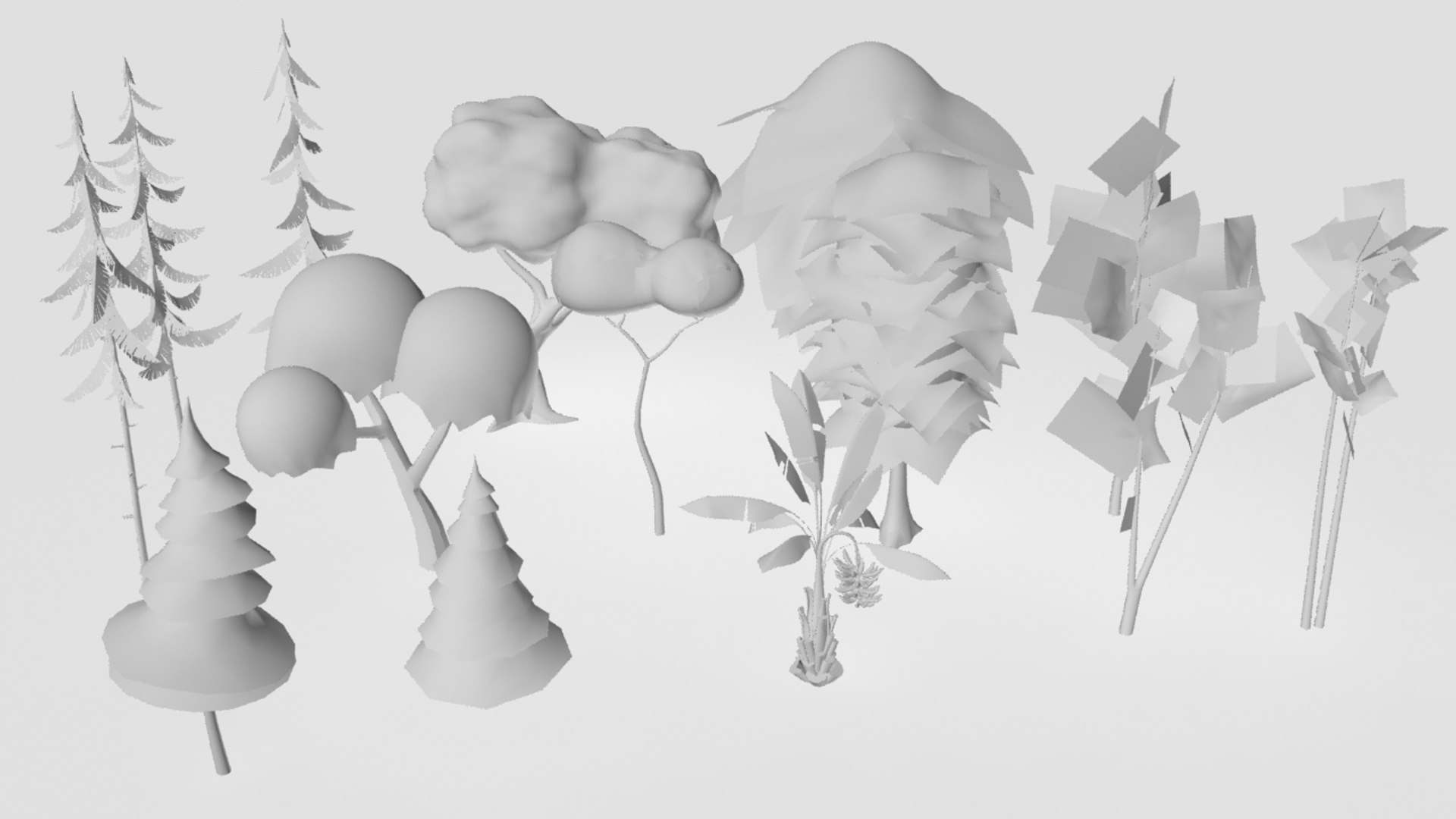 3D Cartoon Trees Model - TurboSquid 1371306