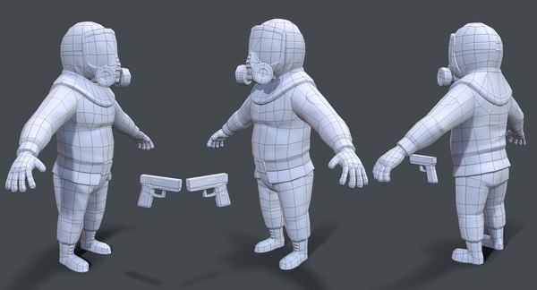 3D ready masked gunner - TurboSquid 1448221