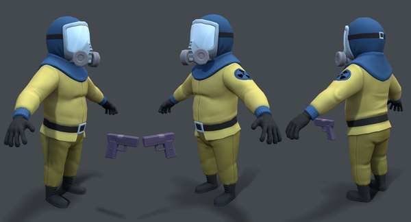 3D ready masked gunner - TurboSquid 1448221