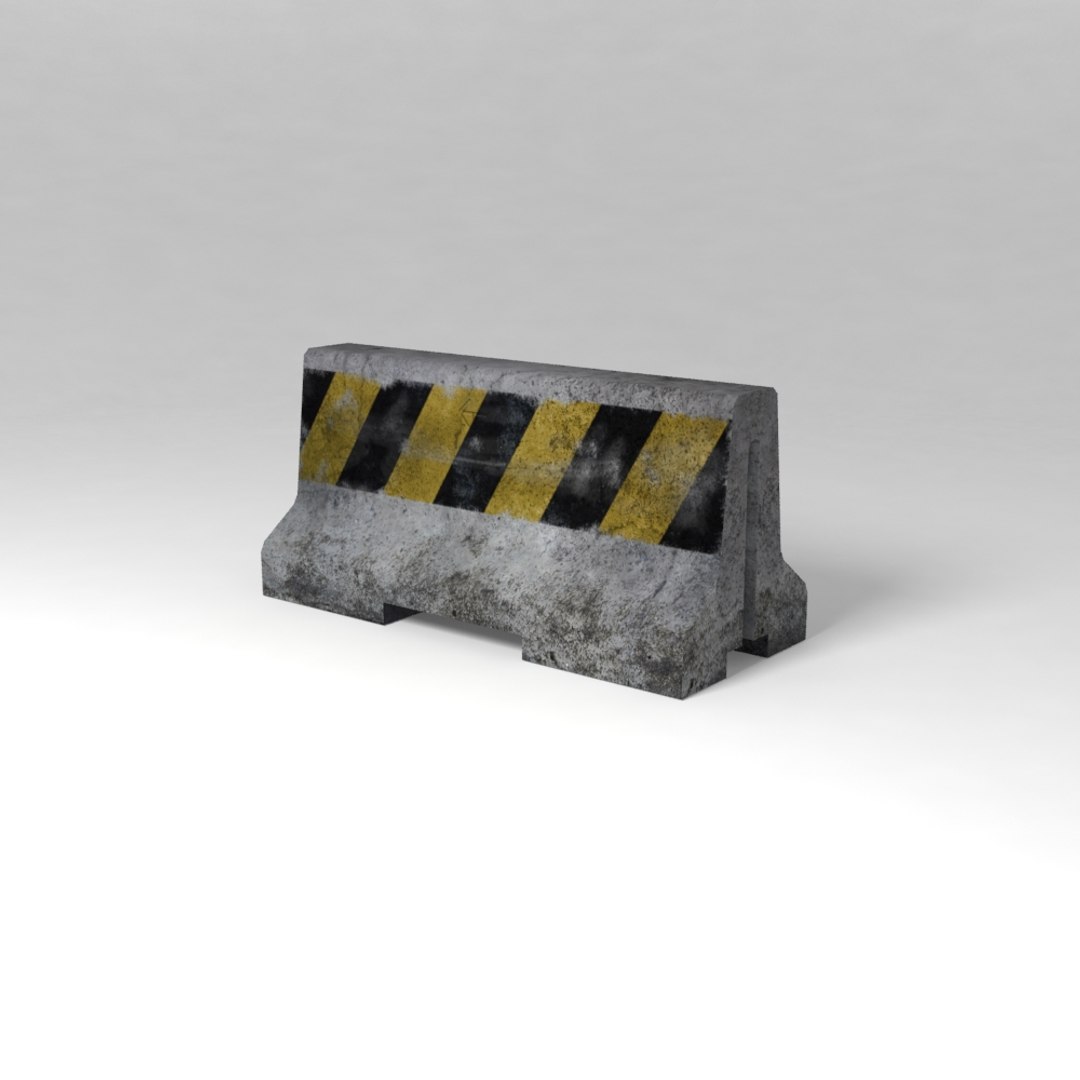 3d Concrete Traffic Barrier Model