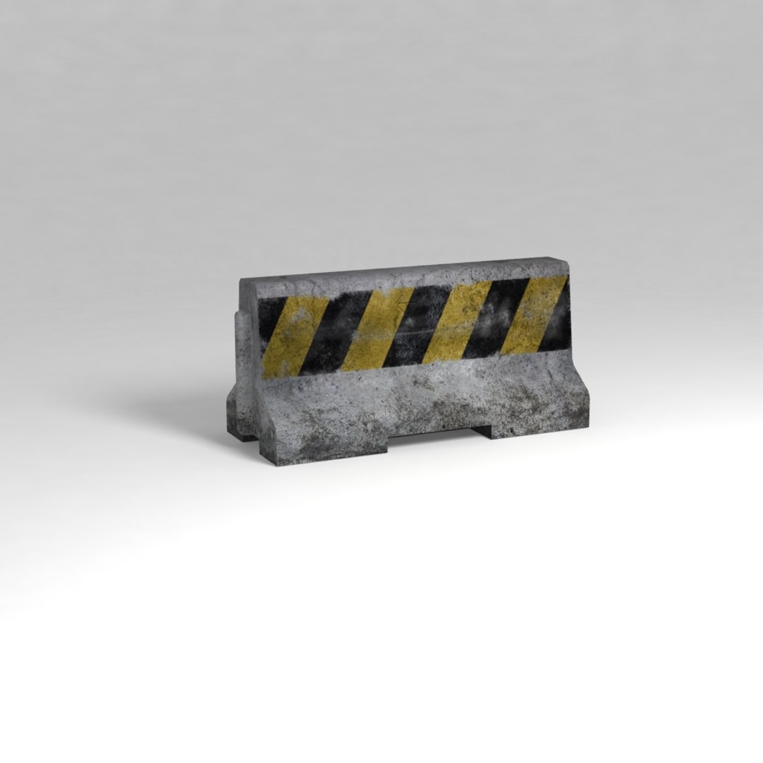 3d Concrete Traffic Barrier Model