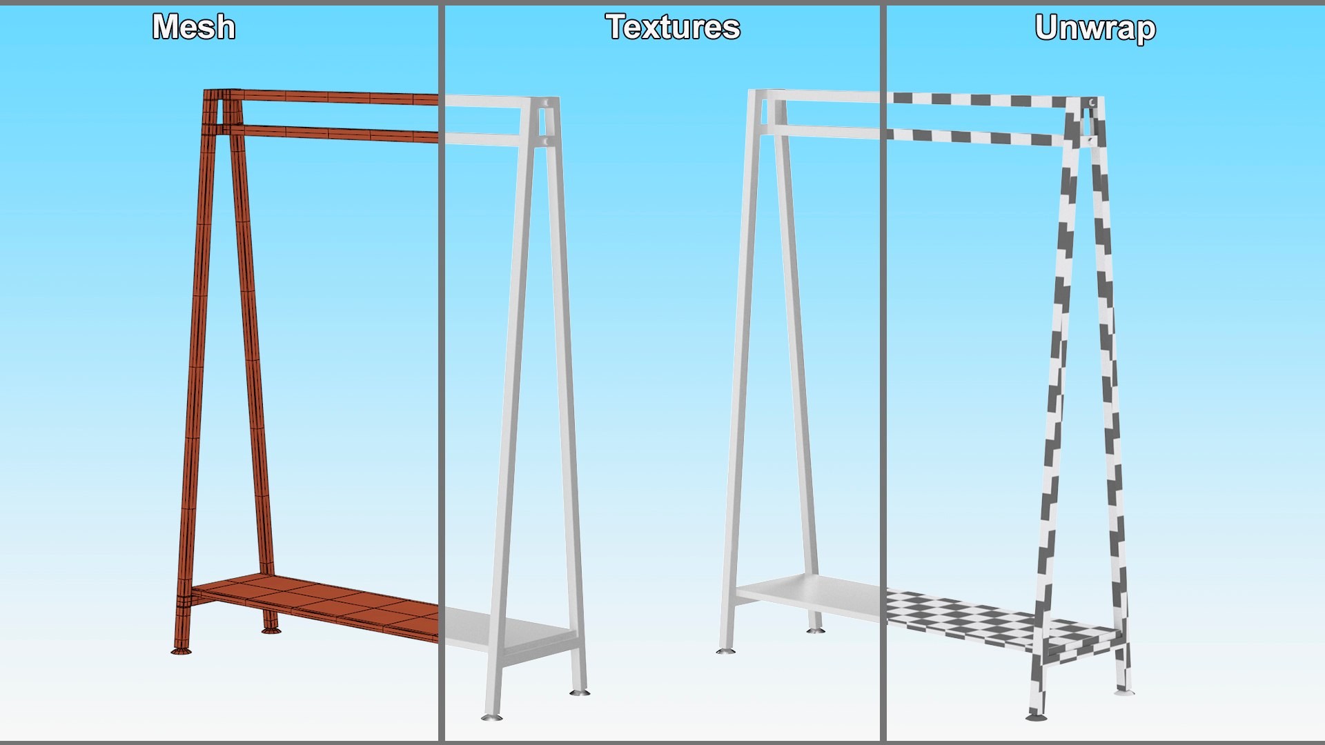 3D Cloth Coat Rack White Model - TurboSquid 2247519