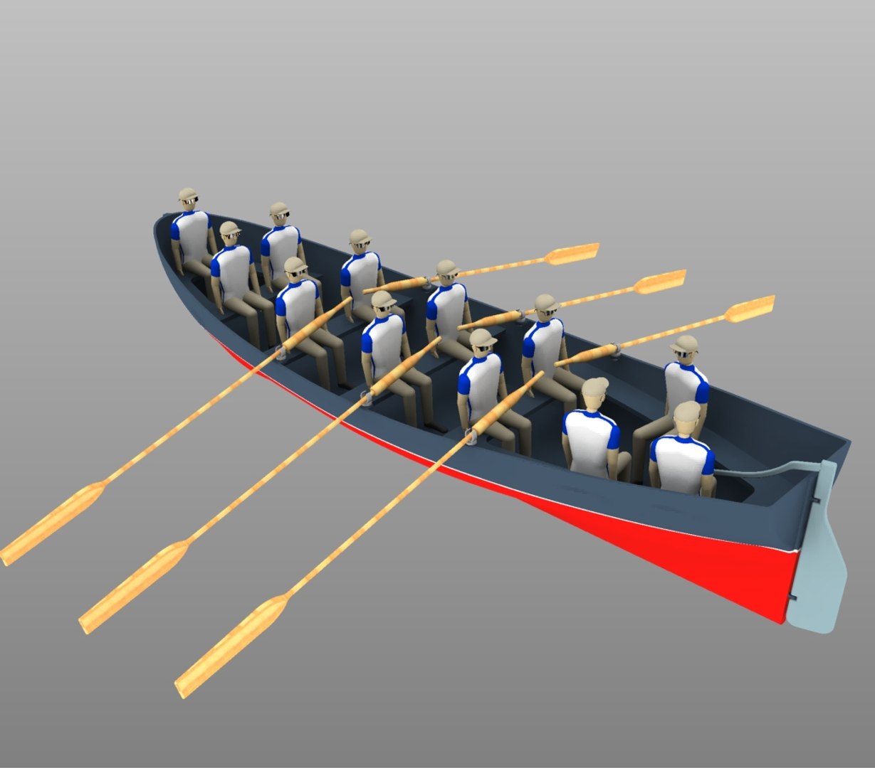 3d model rowing boat