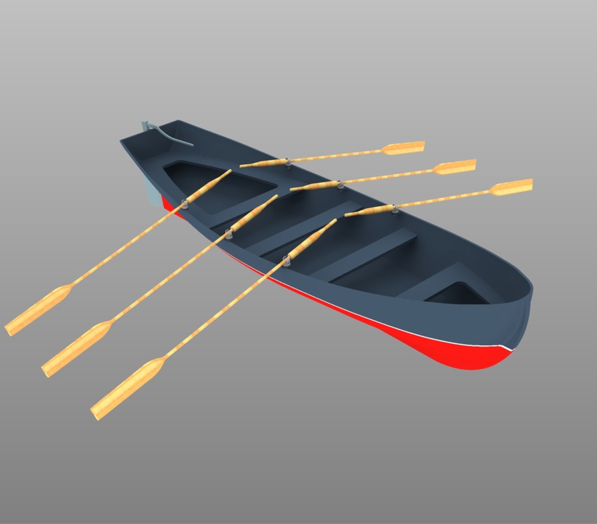 3d model rowing boat