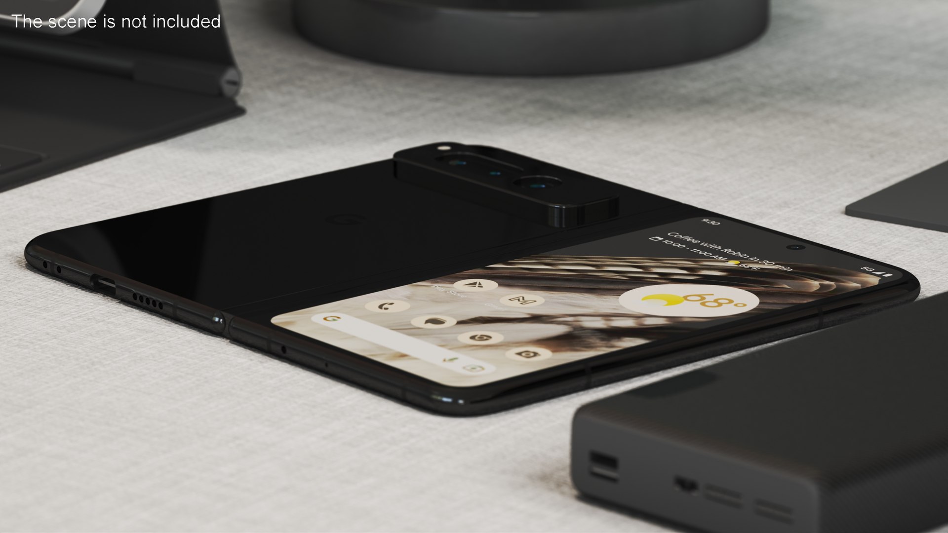 Google Pixel Fold Foldable Phone Obsidian 3D Model - TurboSquid 2191850