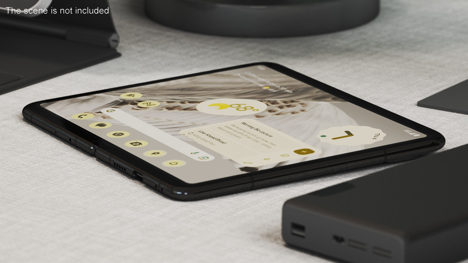 Google Pixel Fold Foldable Phone Obsidian 3D Model - TurboSquid 2191850