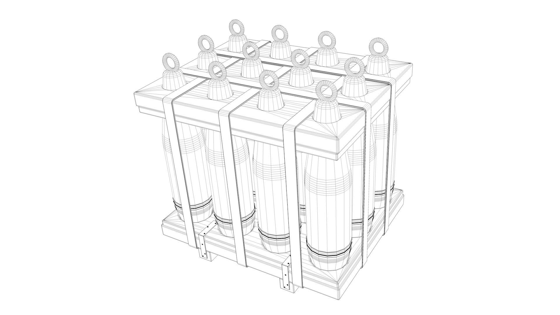 Military Artillery Shells 155mm In Transport Pallet 3D Model ...