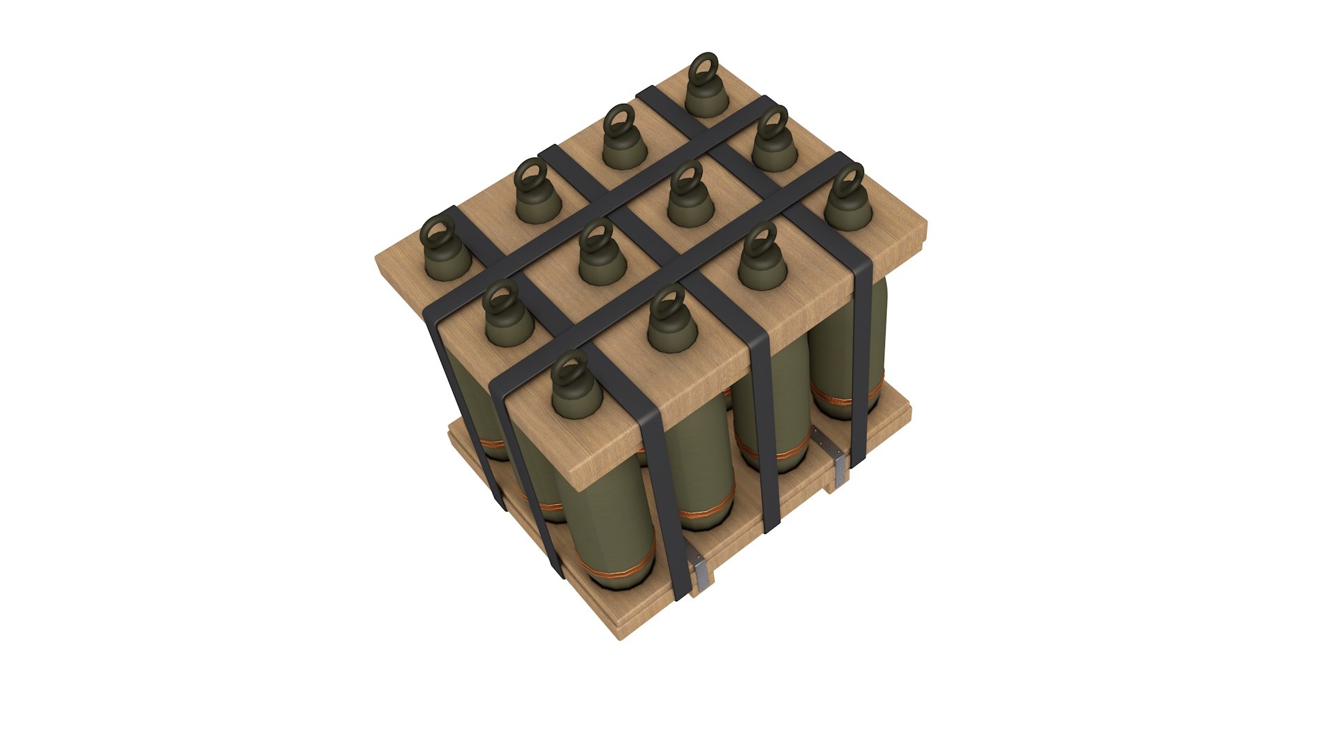Military Artillery Shells 155mm In Transport Pallet 3D Model ...