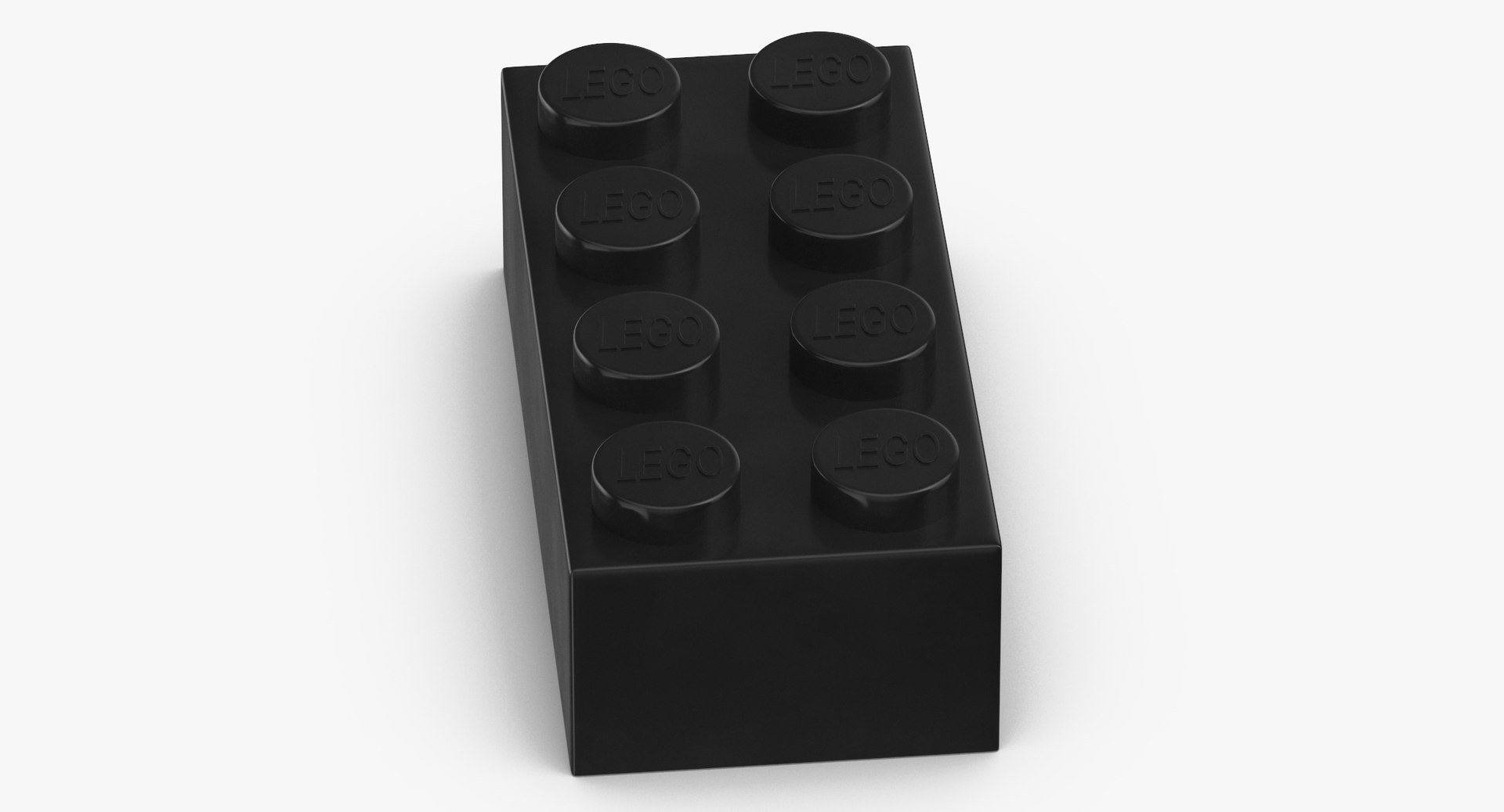 3D Lego Brick 2x4 Black Model - TurboSquid 1409498