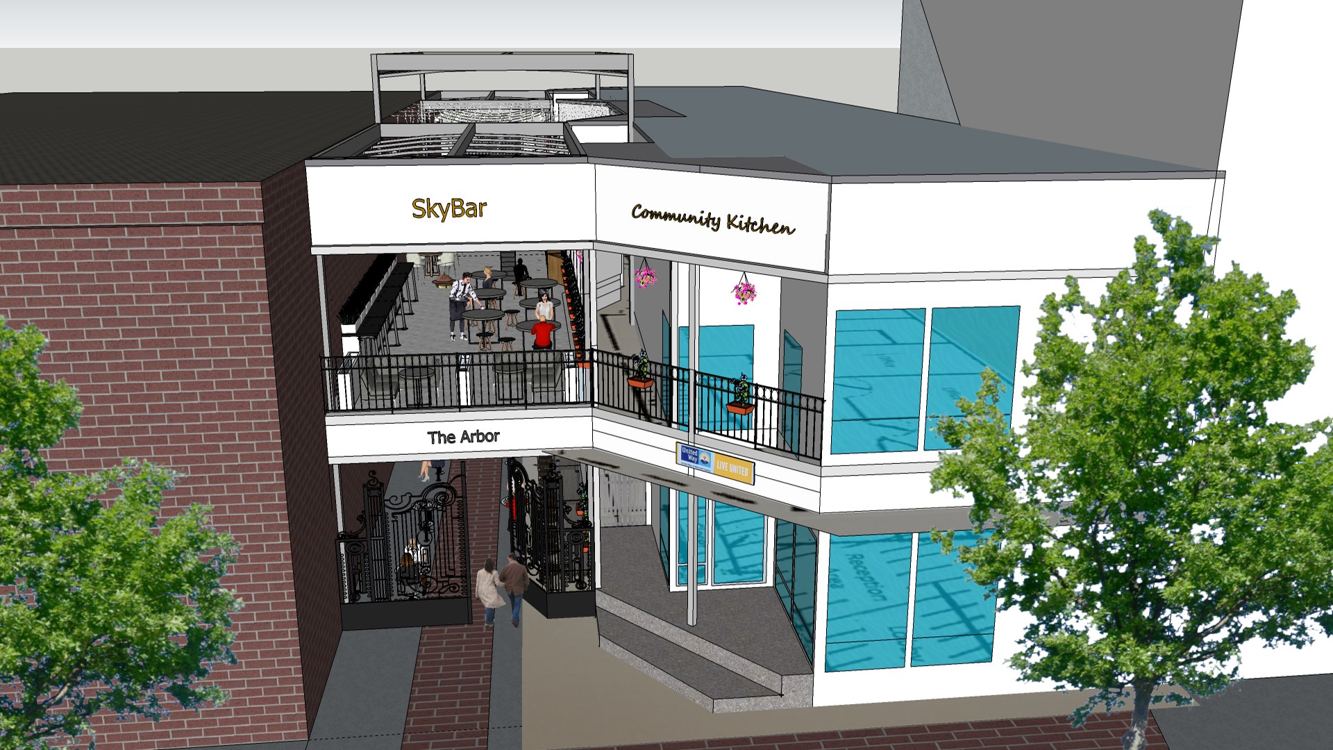 2 Floor Hotel Restaurant Sketchup 3D Model - TurboSquid 1806115