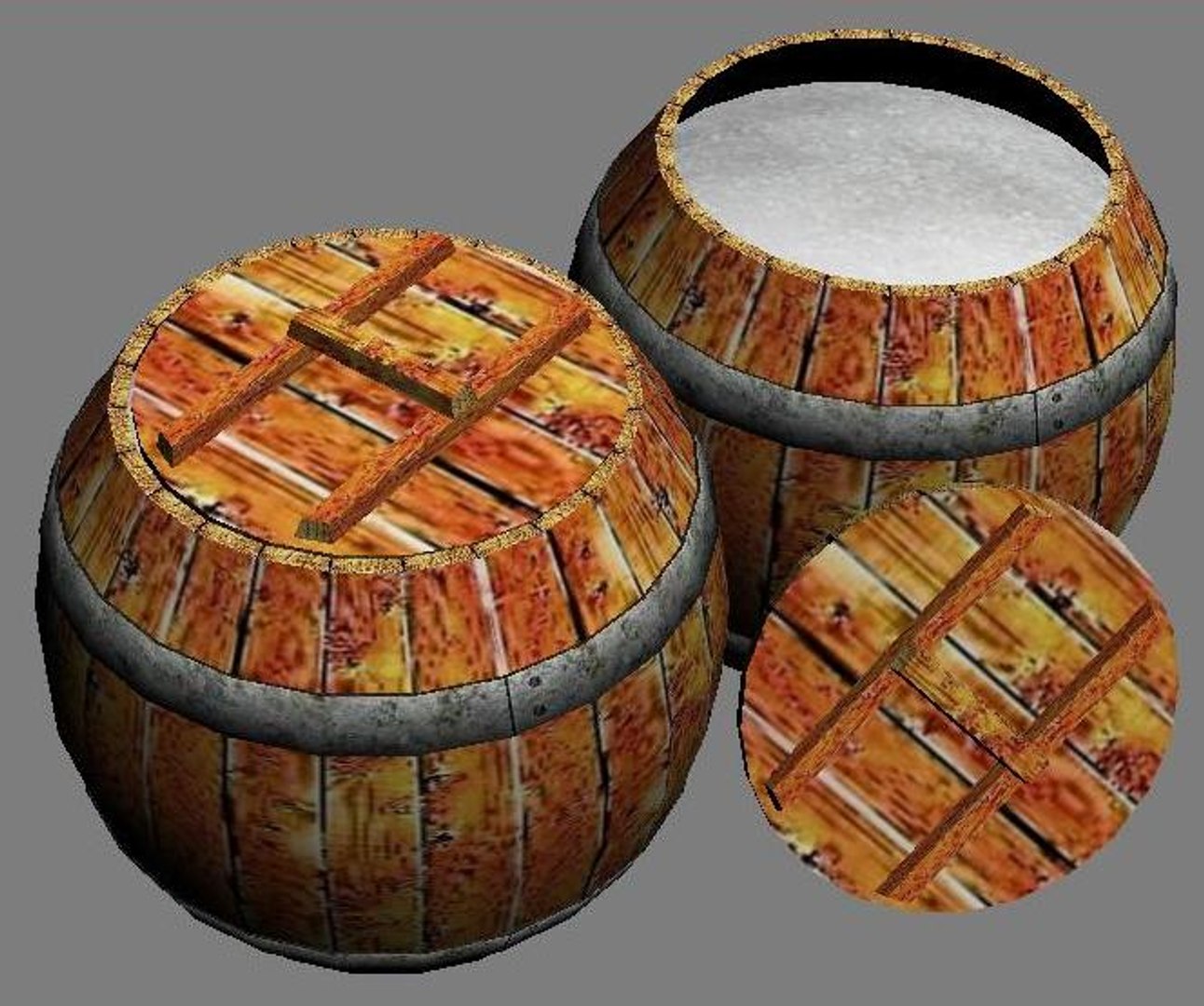 3dsmax Wooden Barrel Sugar