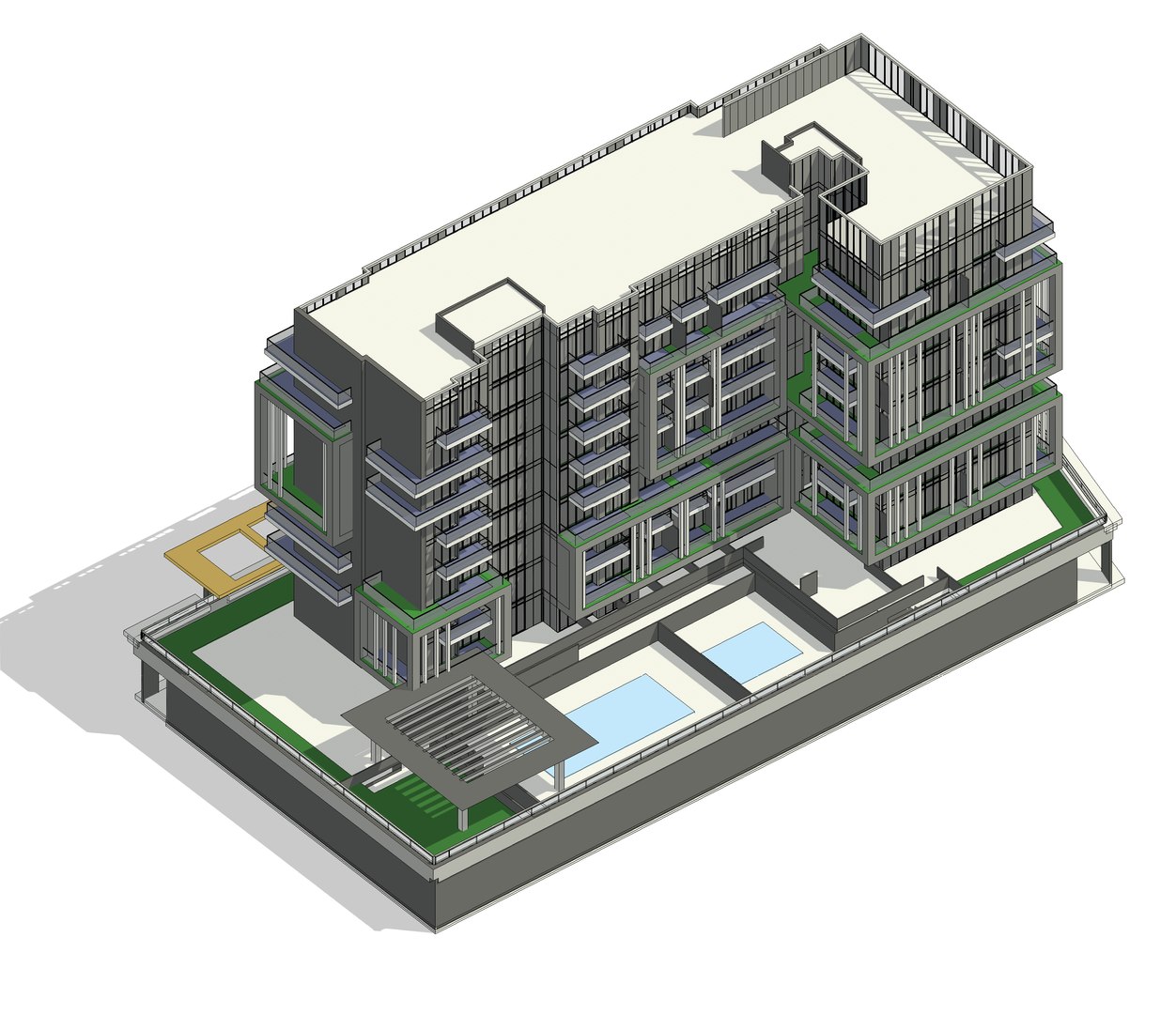 Residential Building 6 Floors 3D Model - TurboSquid 2361988